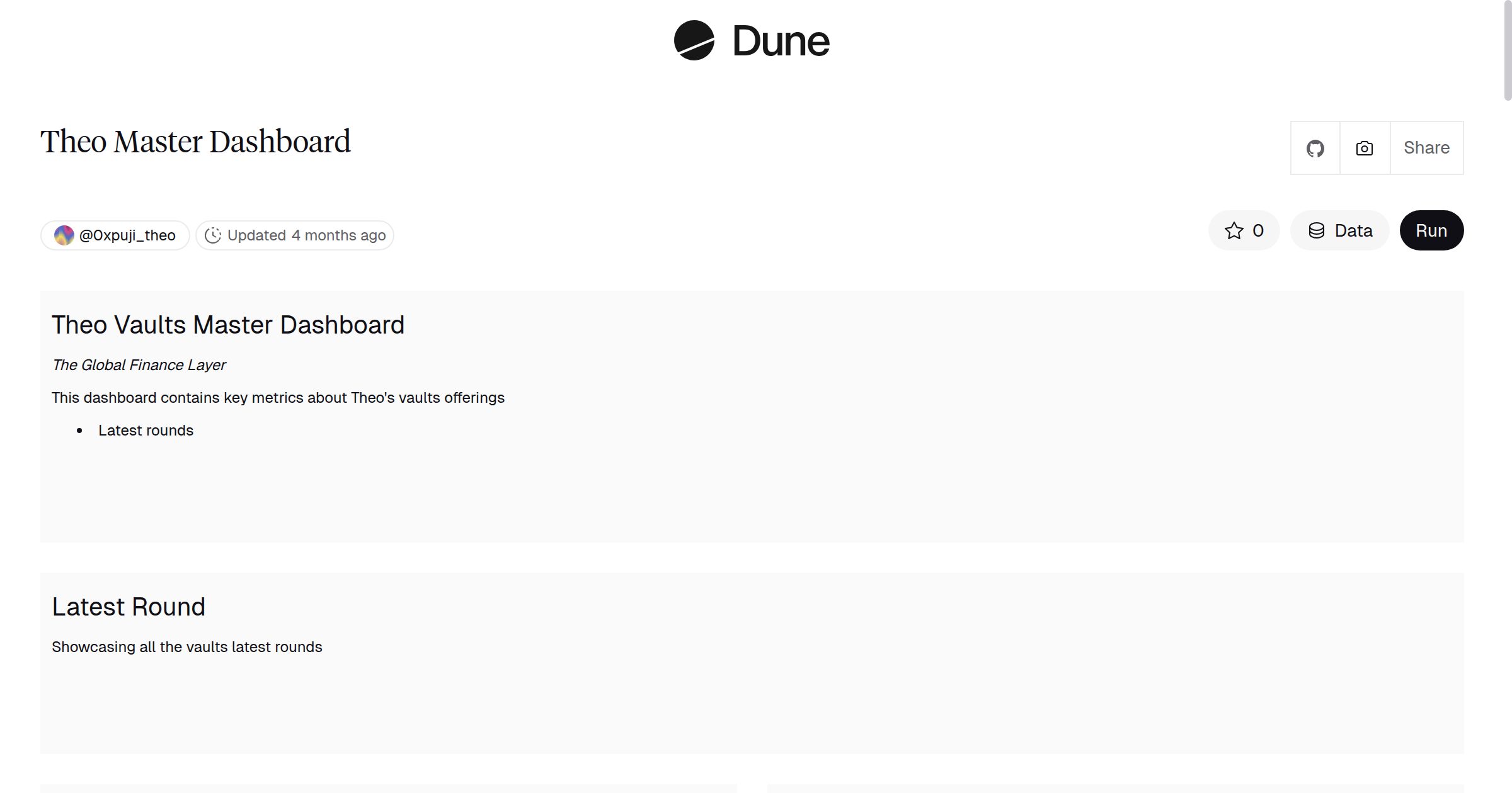 Theo Master Dashboard