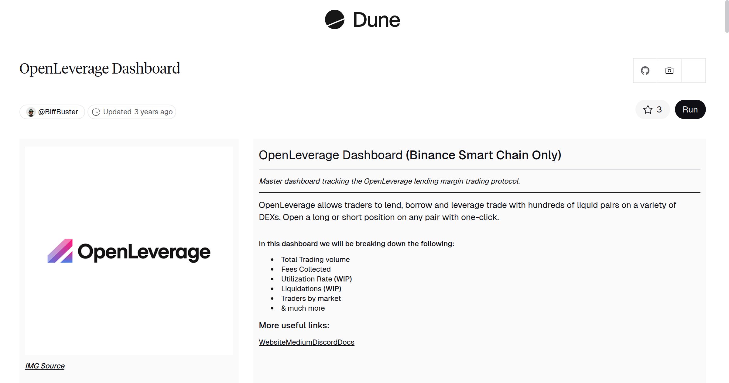 OpenLeverage Dashboard