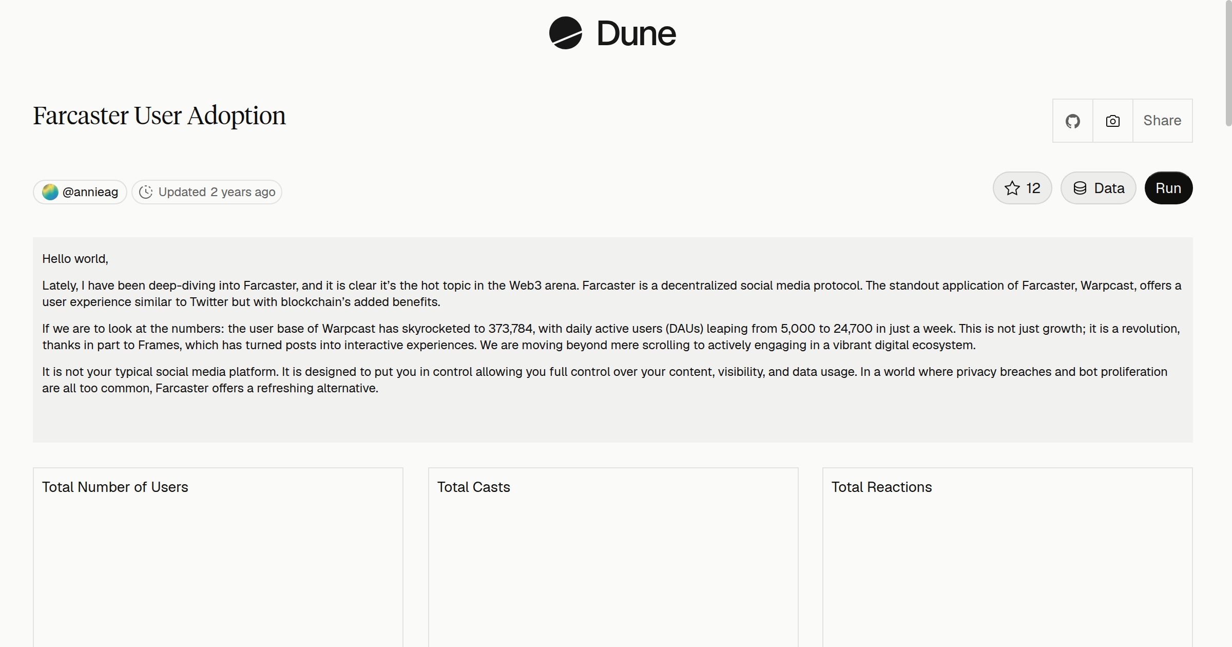 Farcaster User Adoption | Dune