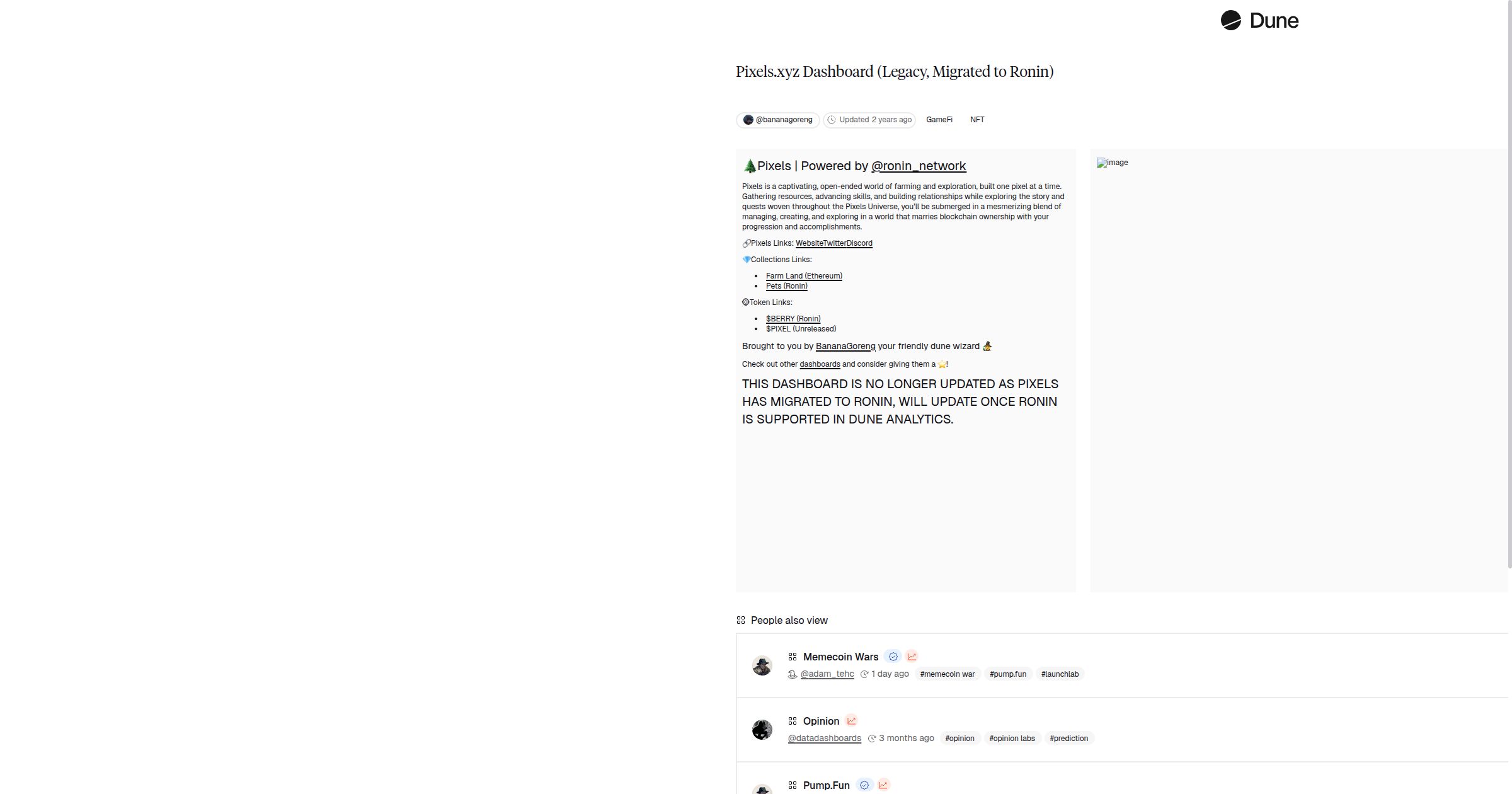Pixels.xyz Dashboard (Legacy, Migrated to Ronin)