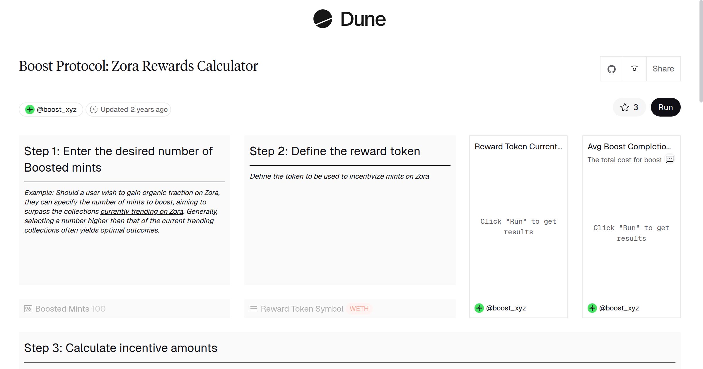 Boost Protocol: Zora Rewards Calculator