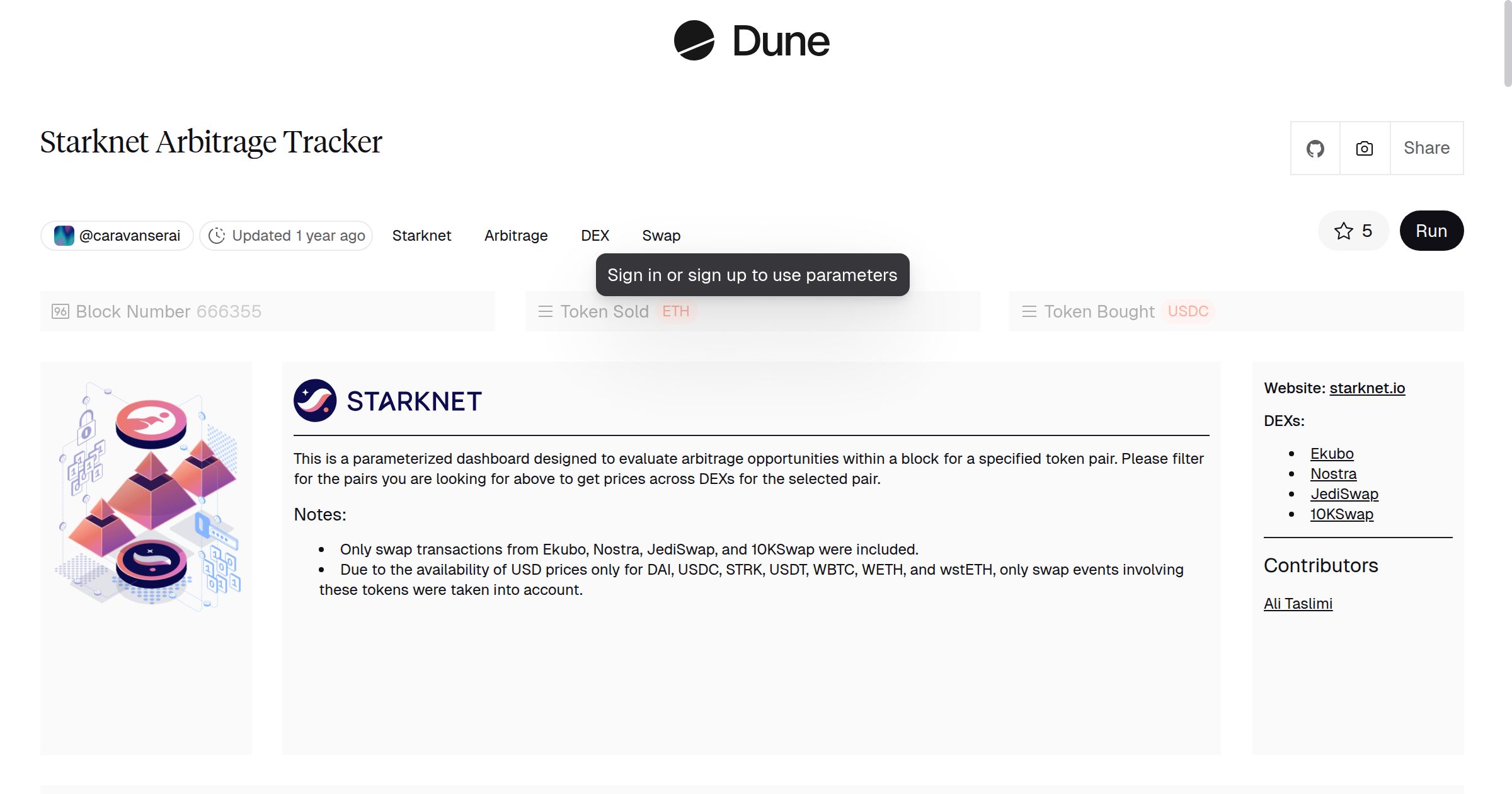 Starknet Arbitrage Tracker
