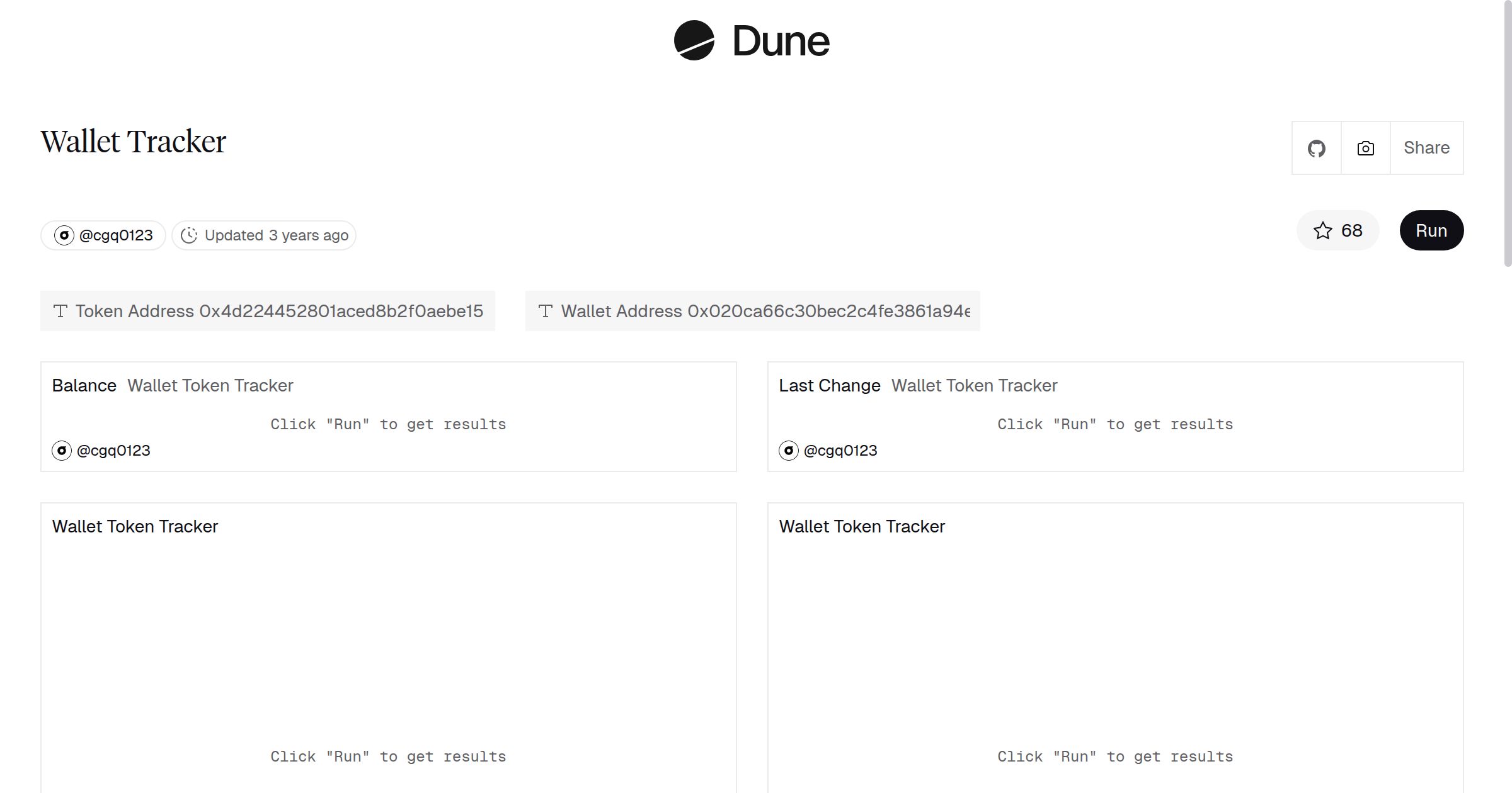 Wallet Tracker Dune
