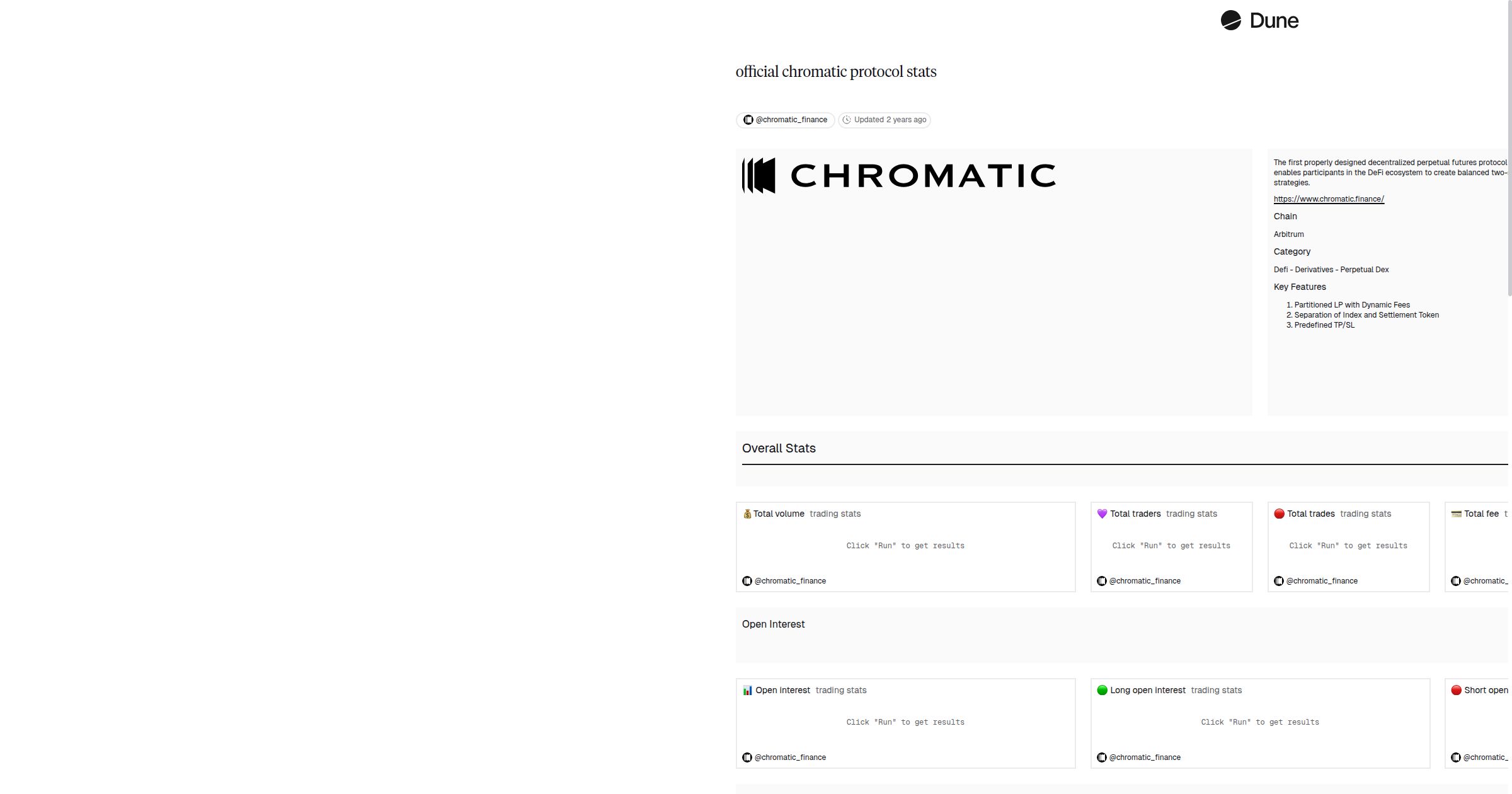 official chromatic protocol stats