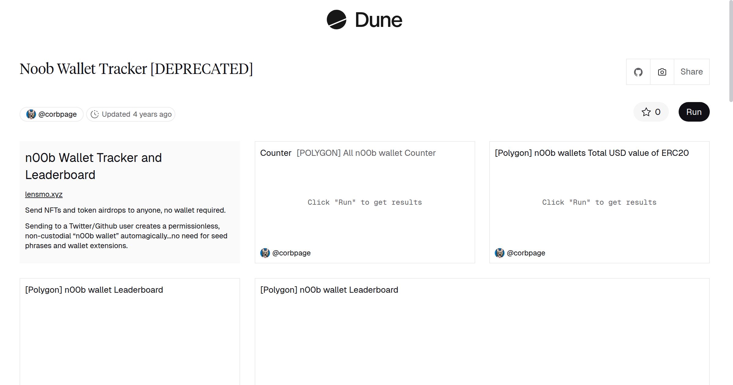 Noob Wallet Tracker Deprecated Dune