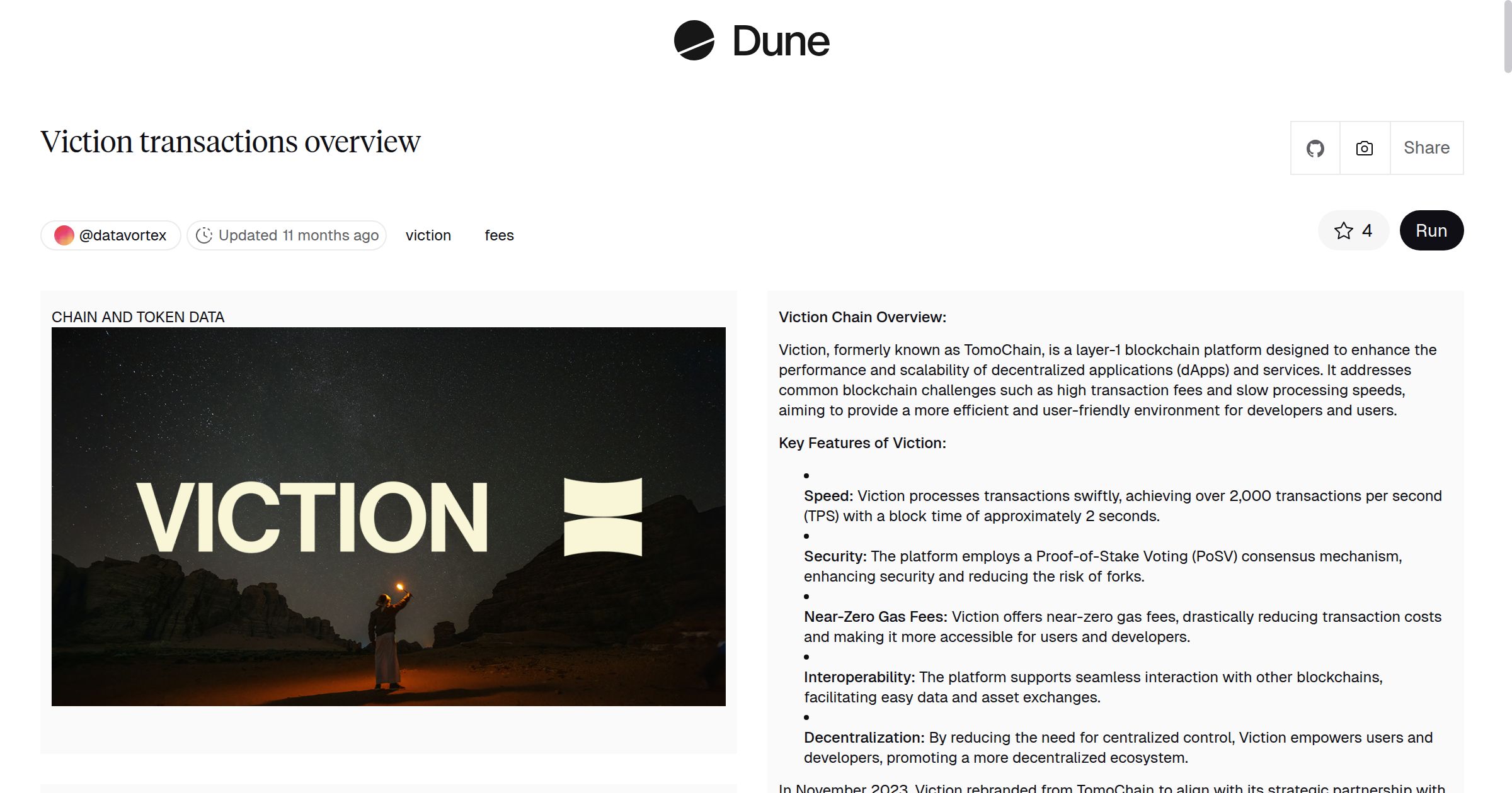 Viction transactions overview