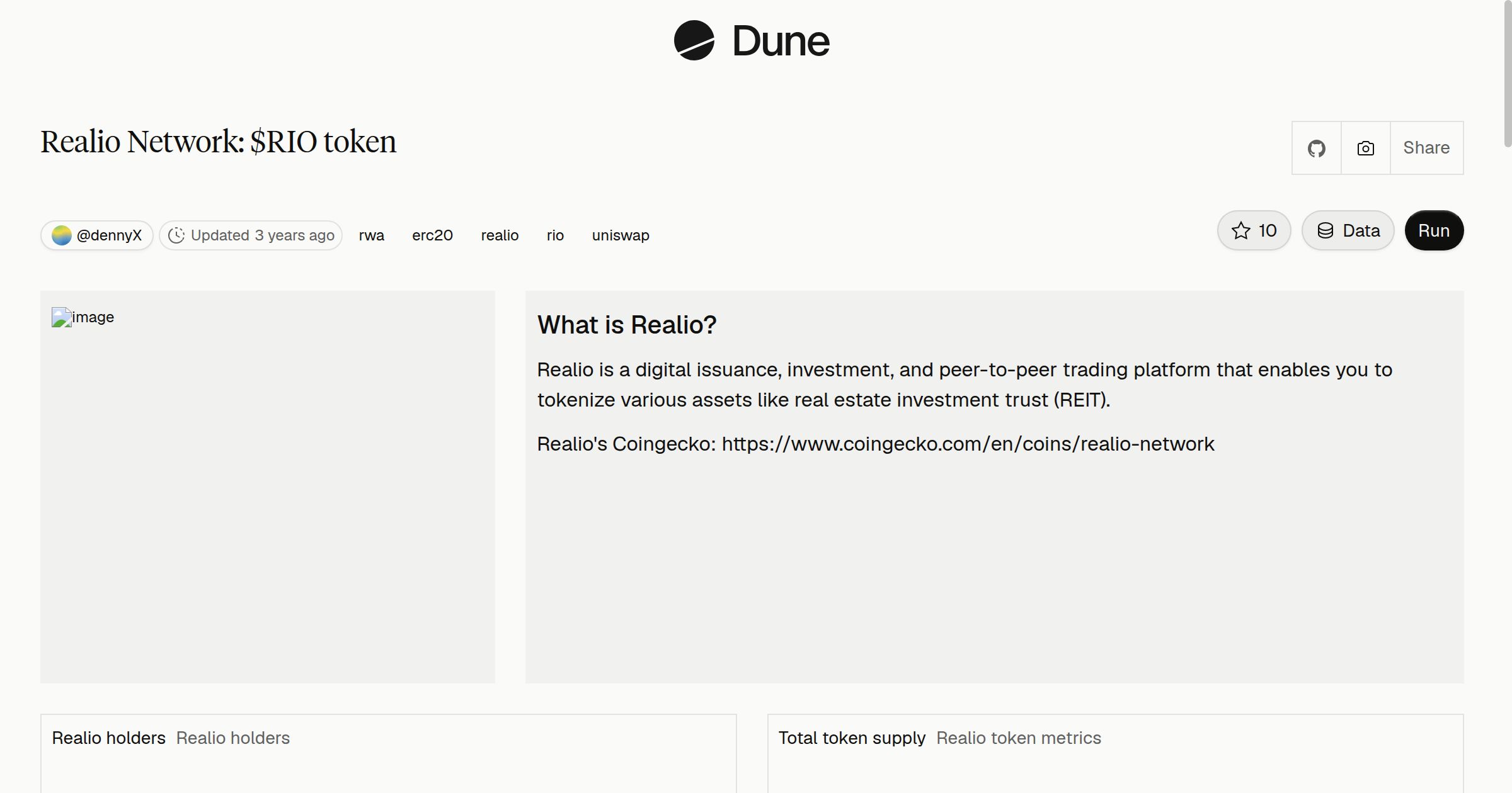 Realio Network: $RIO token | Dune