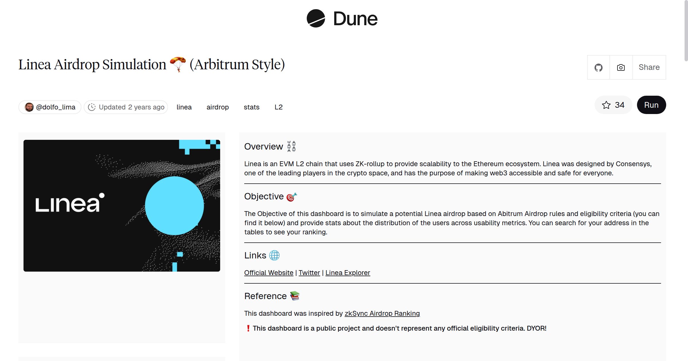 Linea Airdrop Simulation 🪂 (Arbitrum Style)