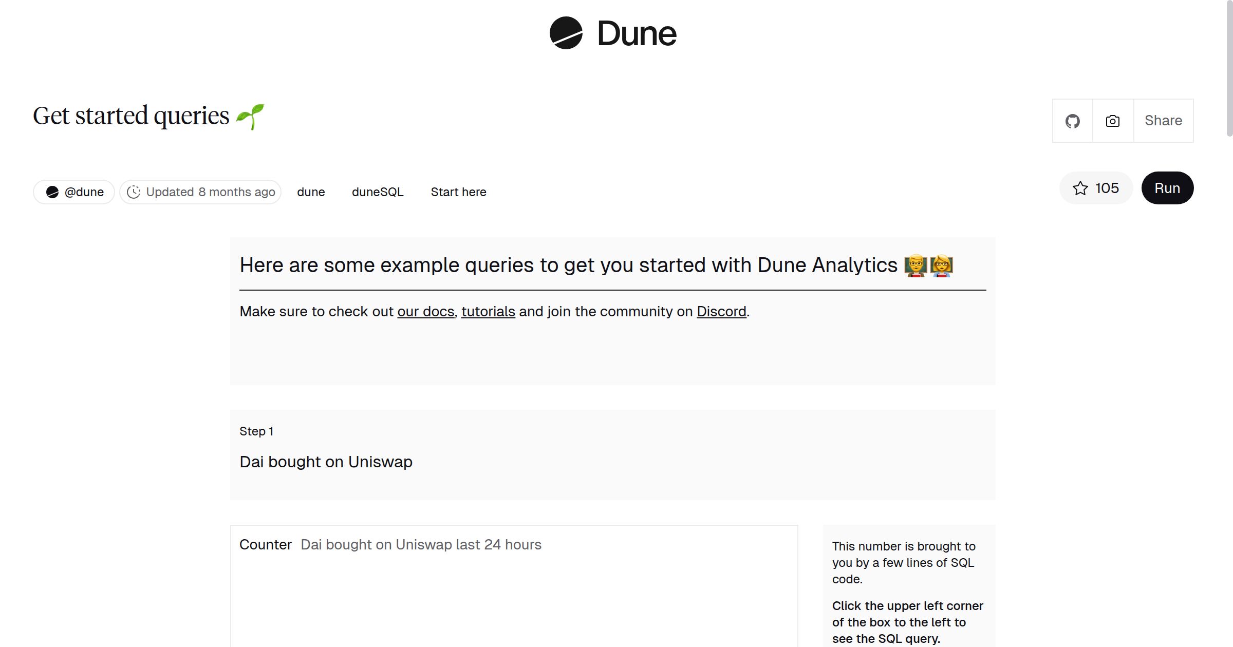 Get started queries 🌱