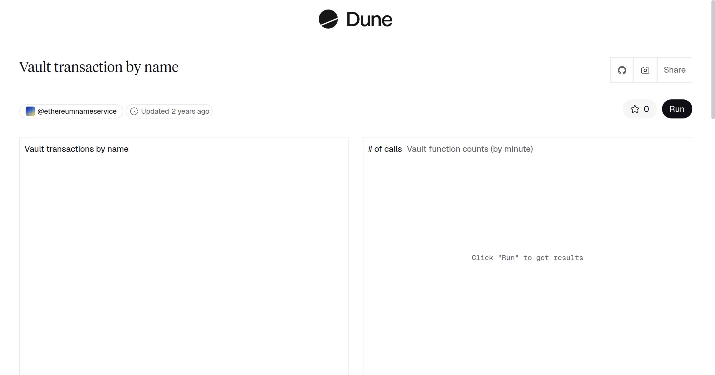 Vault transaction by name