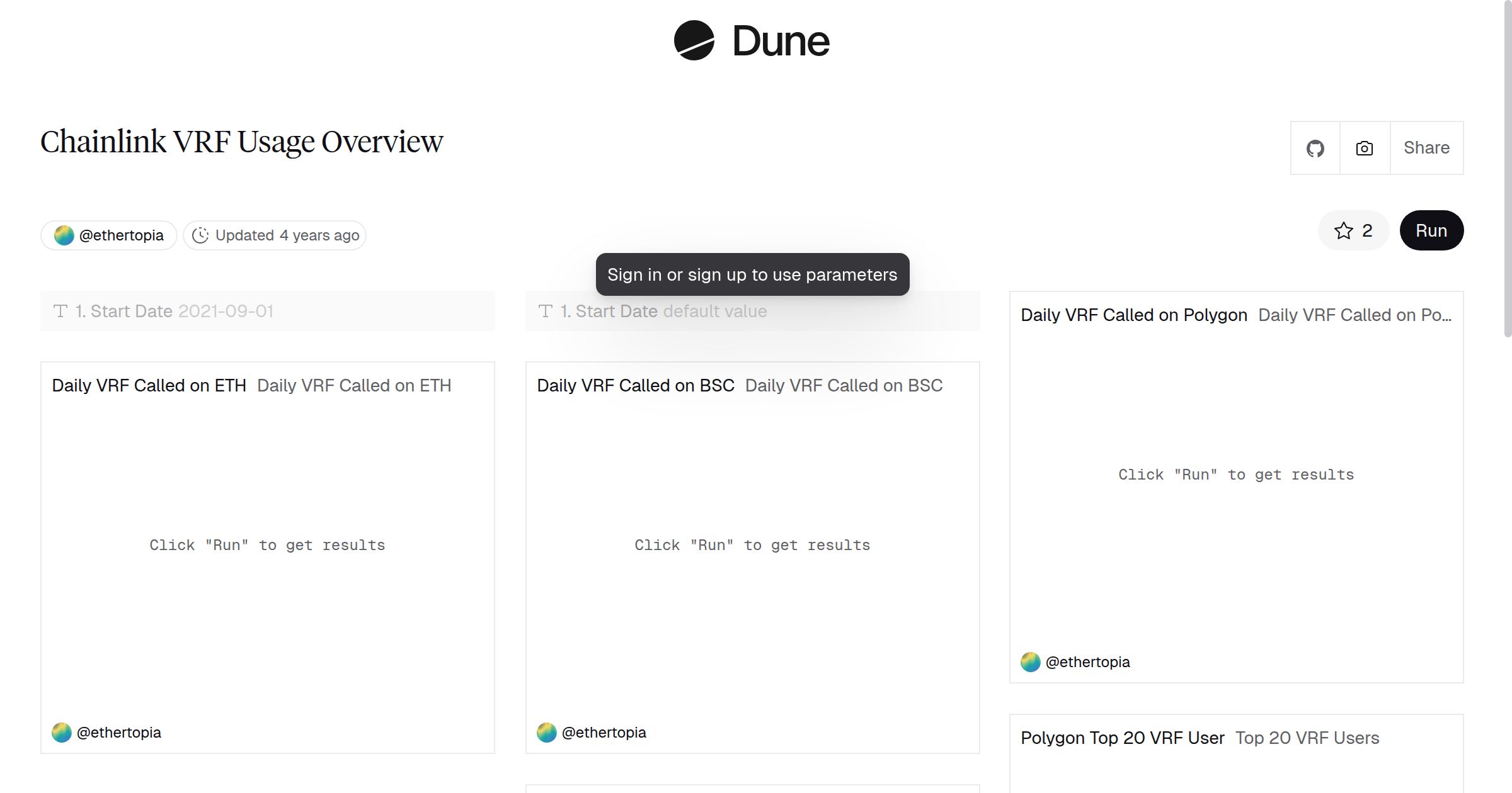 Chainlink VRF Usage Overview