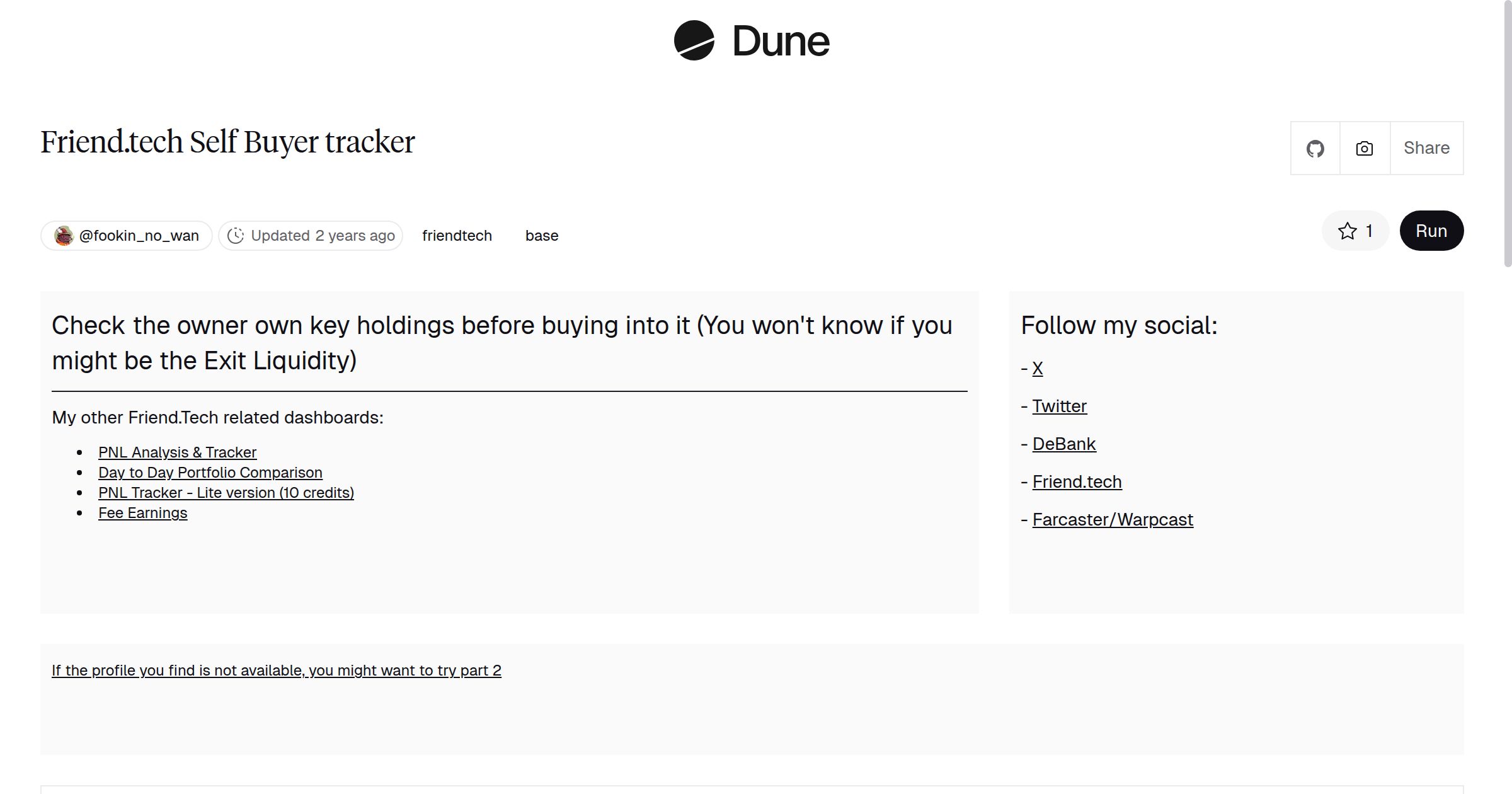Friend.tech Self Buyer tracker