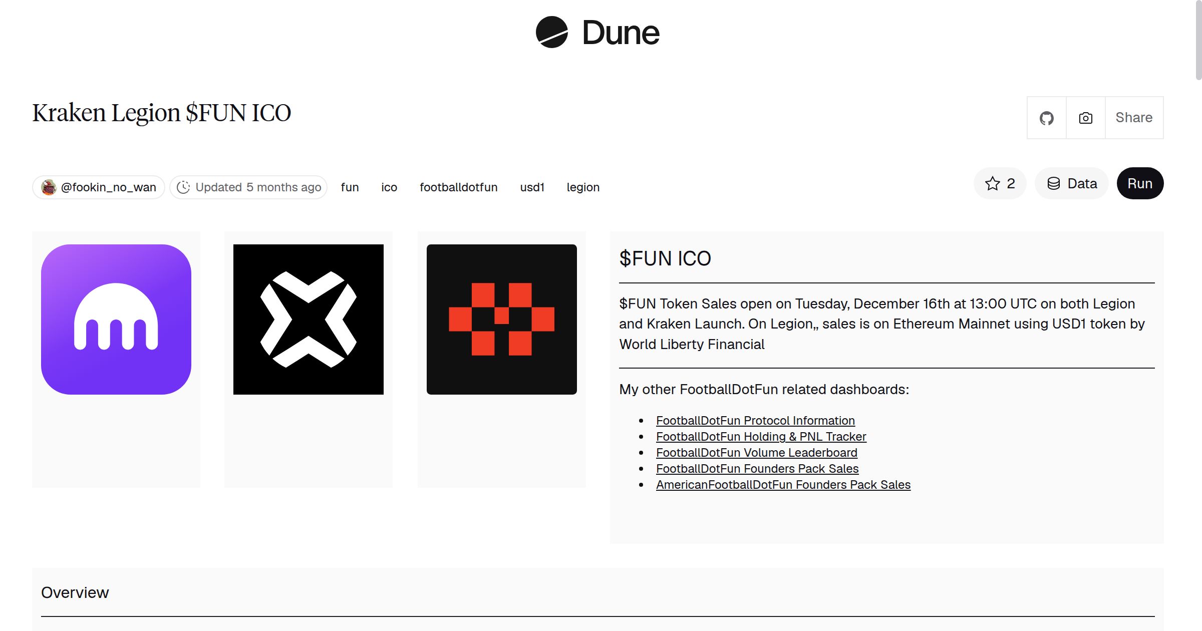Kraken Legion $FUN ICO | Dune