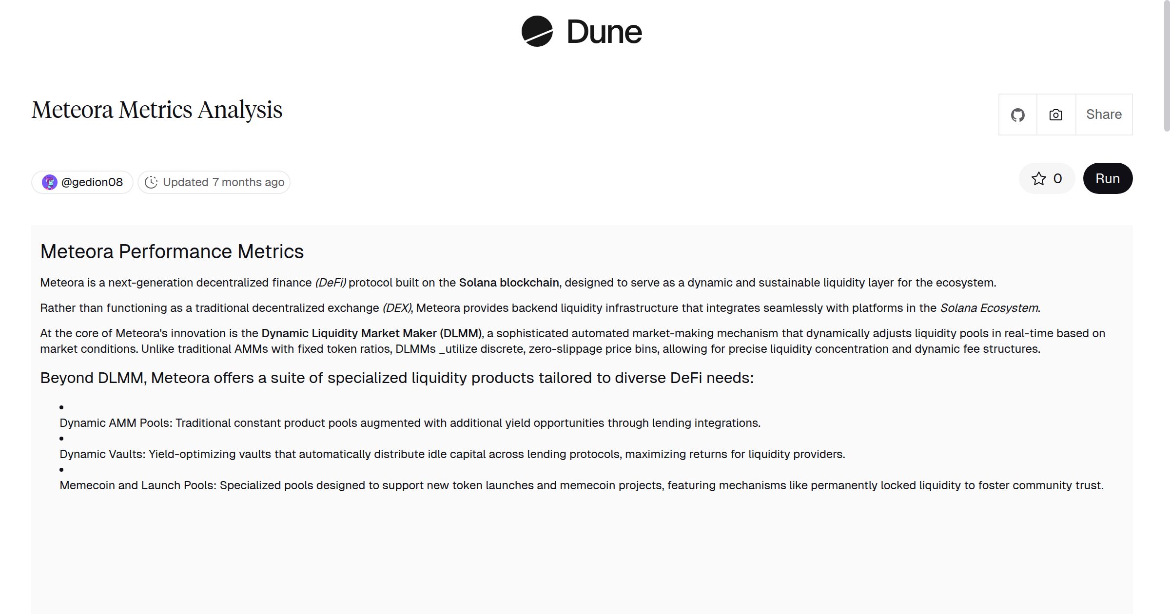 Meteora Metrics Analysis