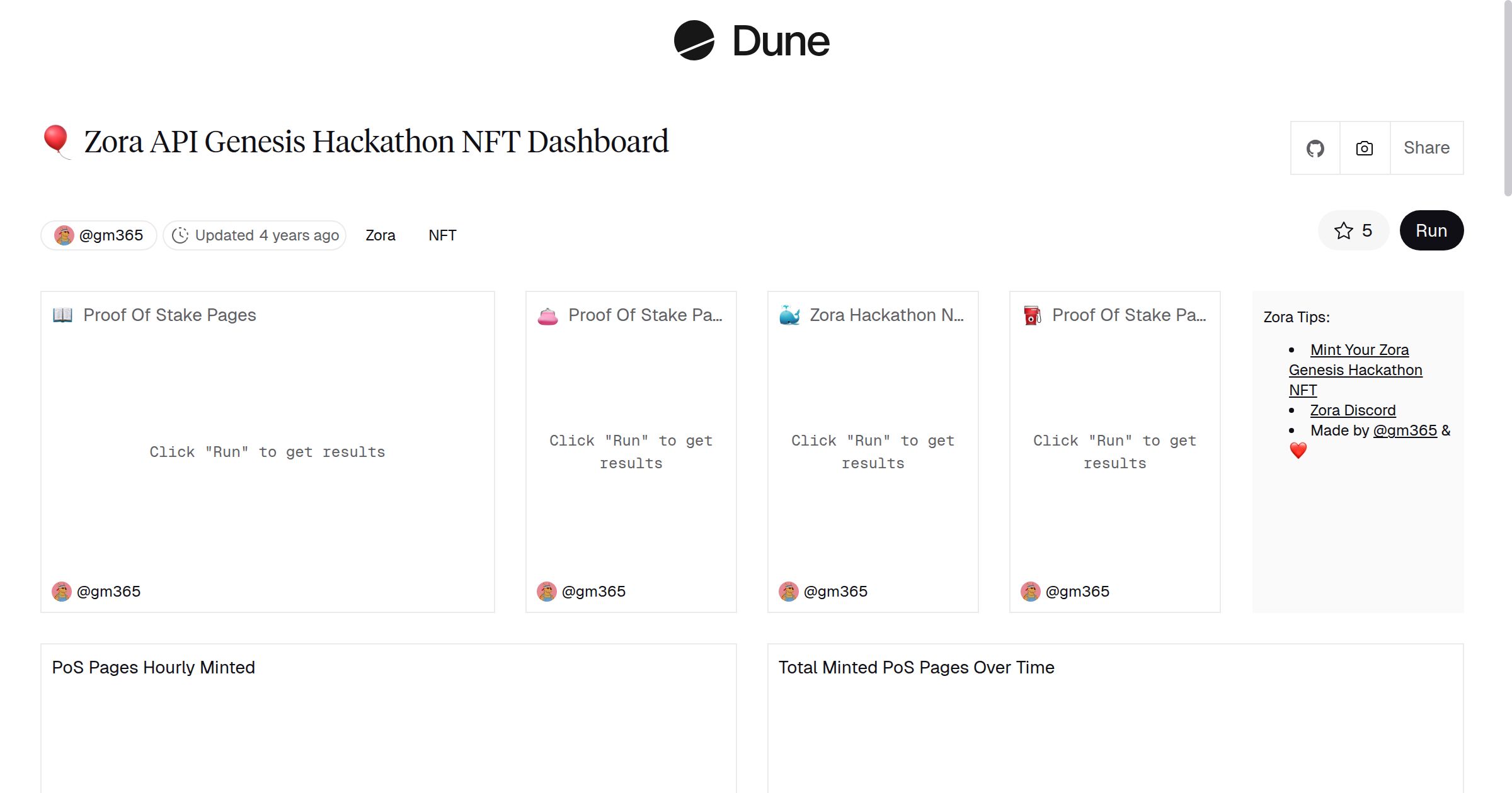 🎈 Zora API Genesis Hackathon NFT Dashboard