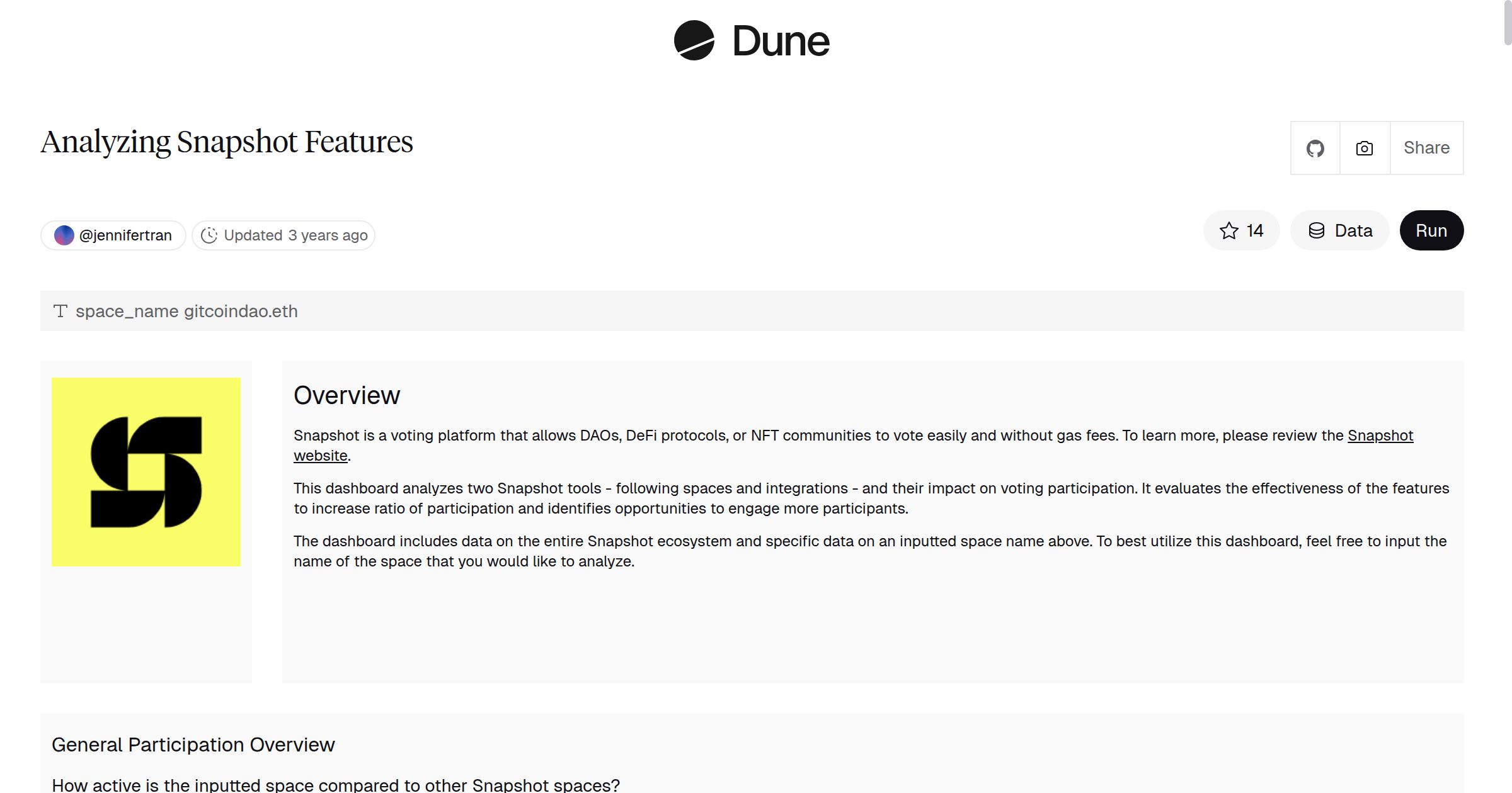 Analyzing Snapshot Features | Dune