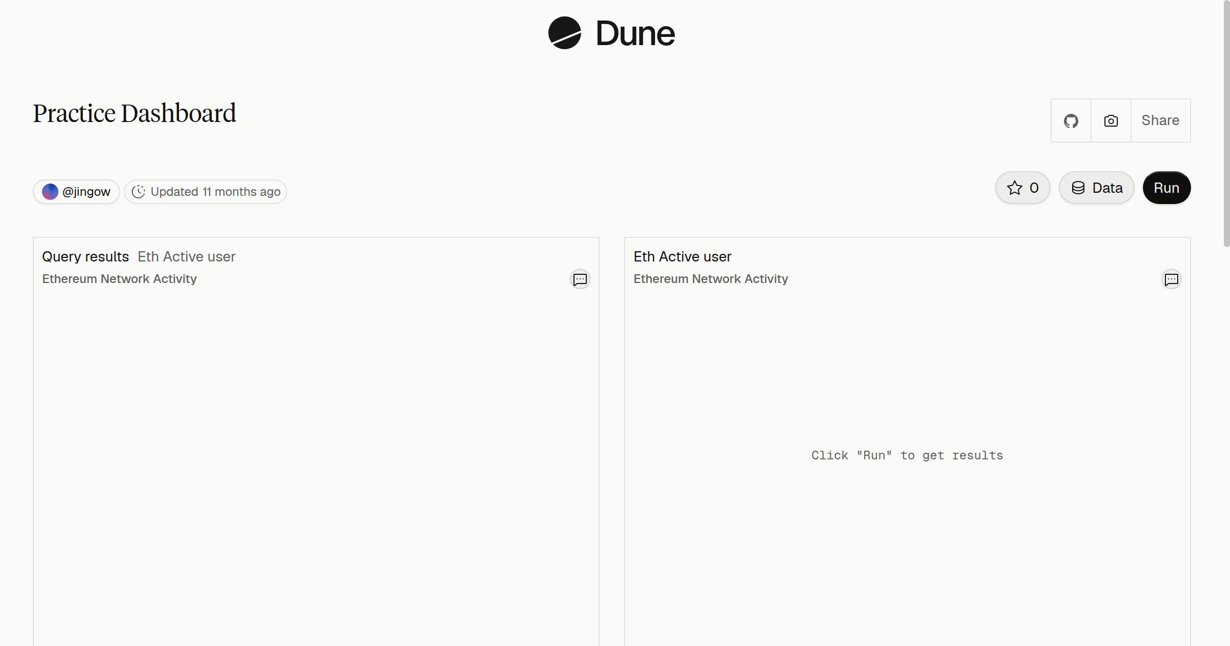 Practice Dashboard | Dune