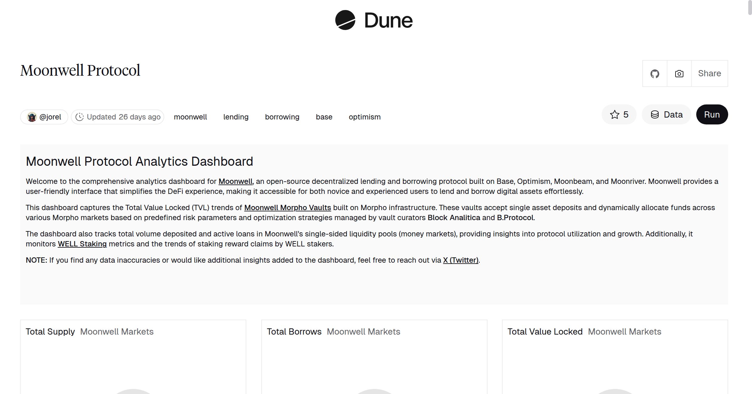 Moonwell Protocol | Dune