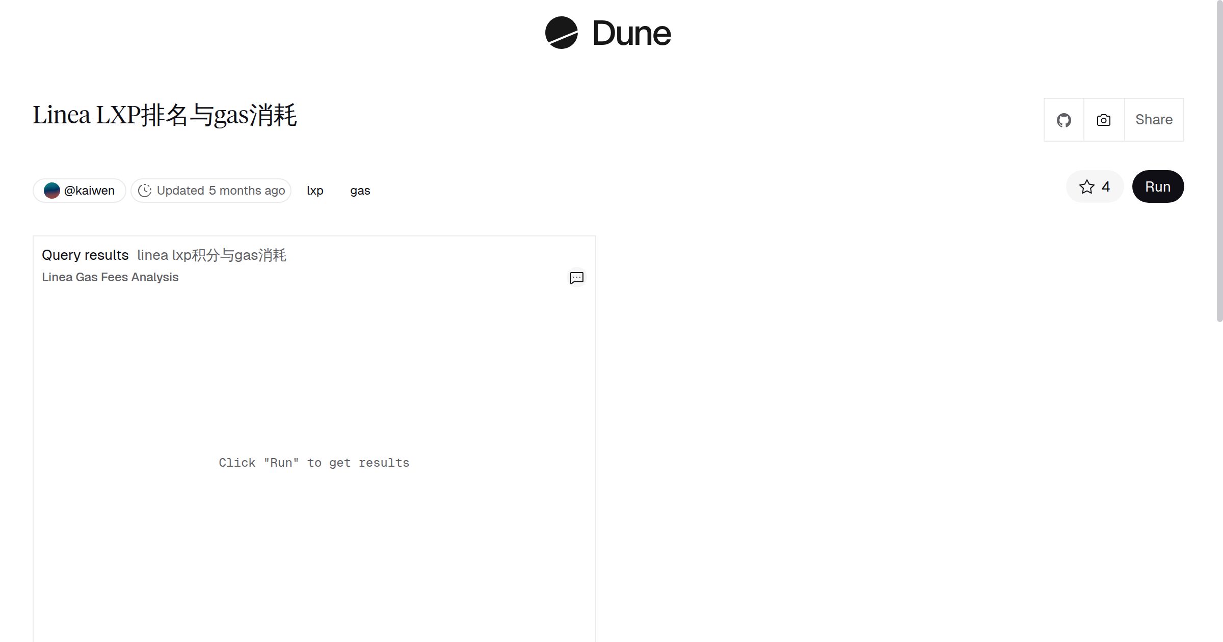 Linea LXP排名与gas消耗