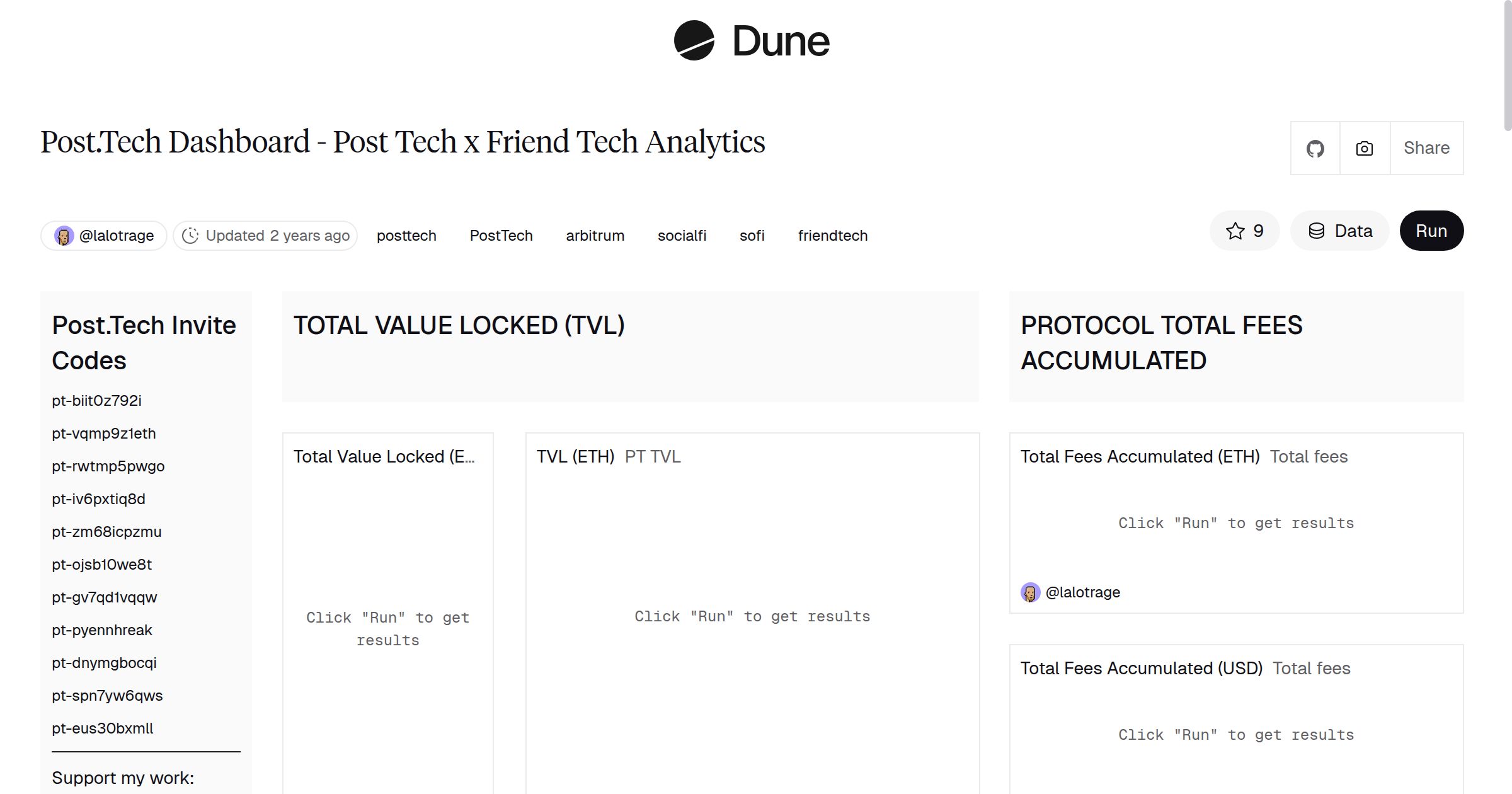 Post.Tech Dashboard - Post Tech x Friend Tech Analytics