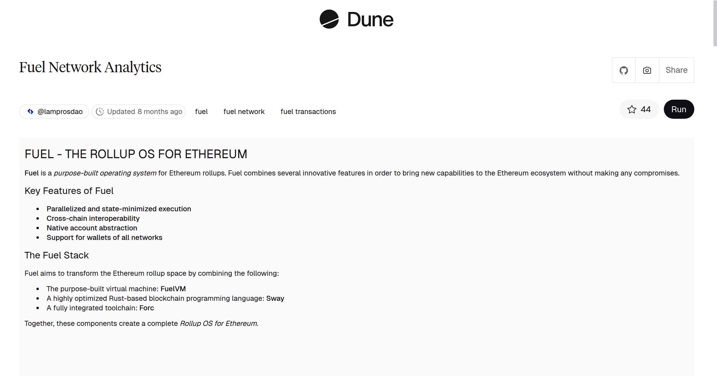 Fuel Network Analytics