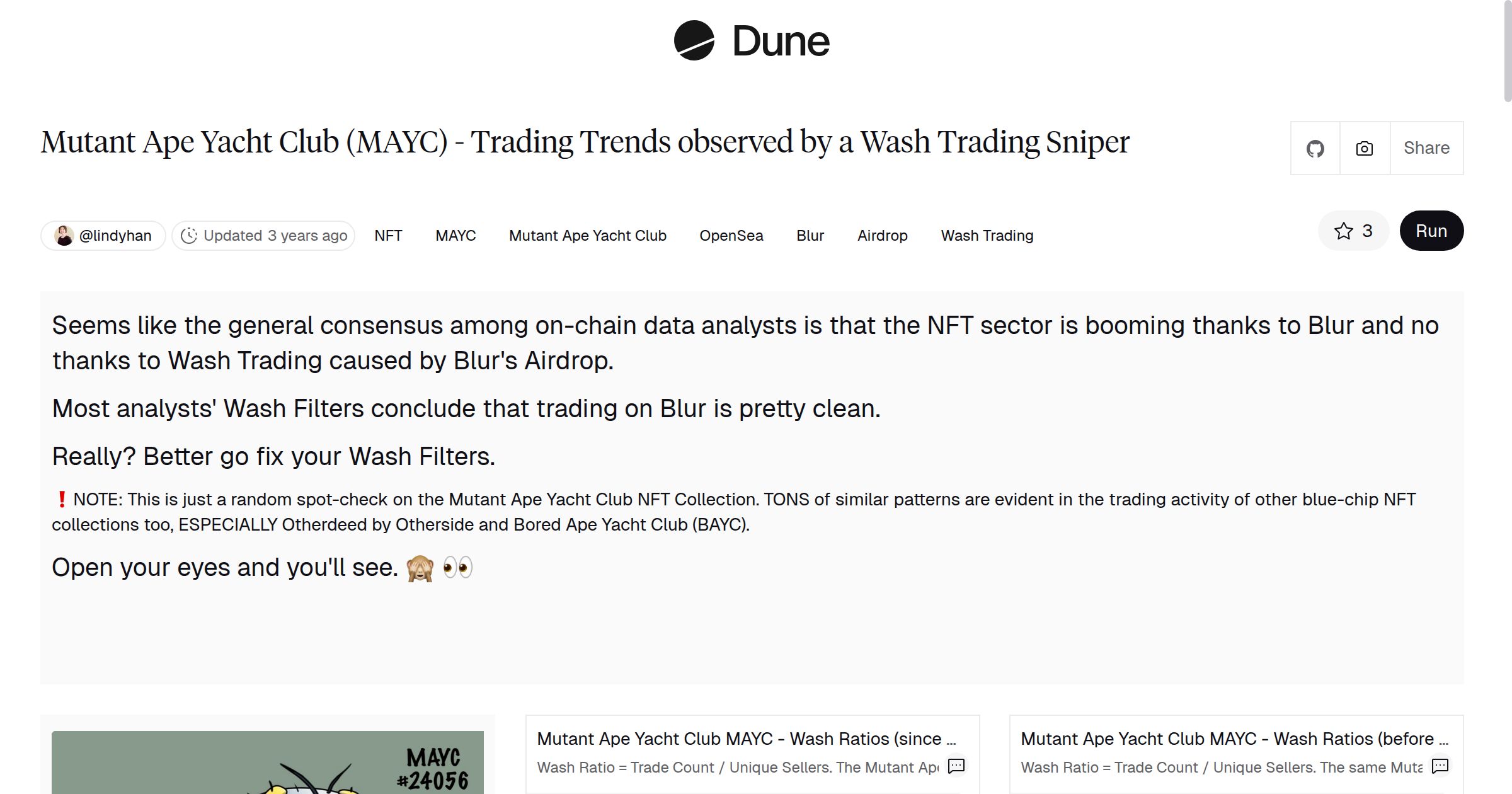 Mutant Ape Yacht Club (MAYC) - Trading Trends observed by a Wash ...