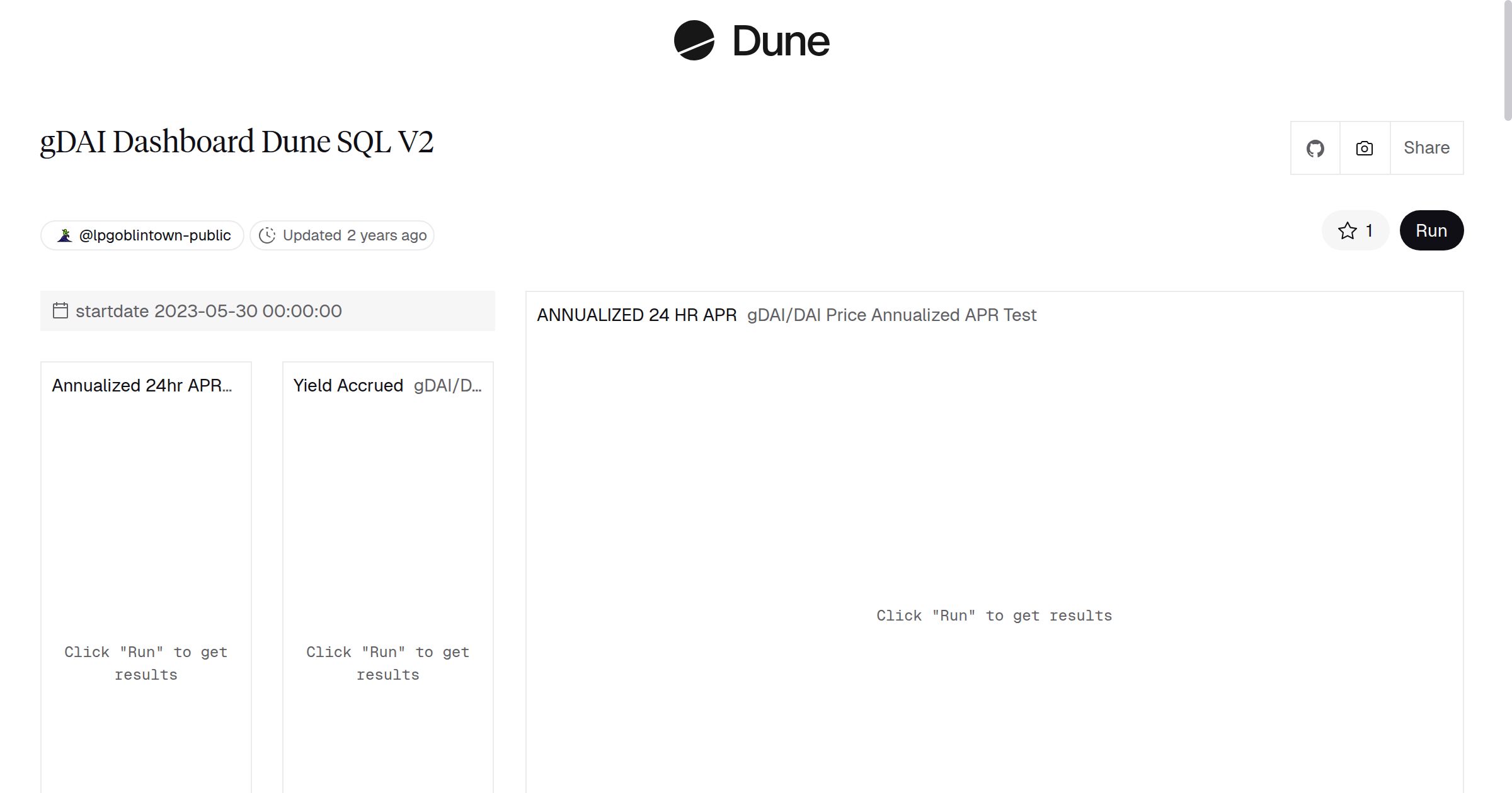 gDAI Dashboard Dune SQL V2