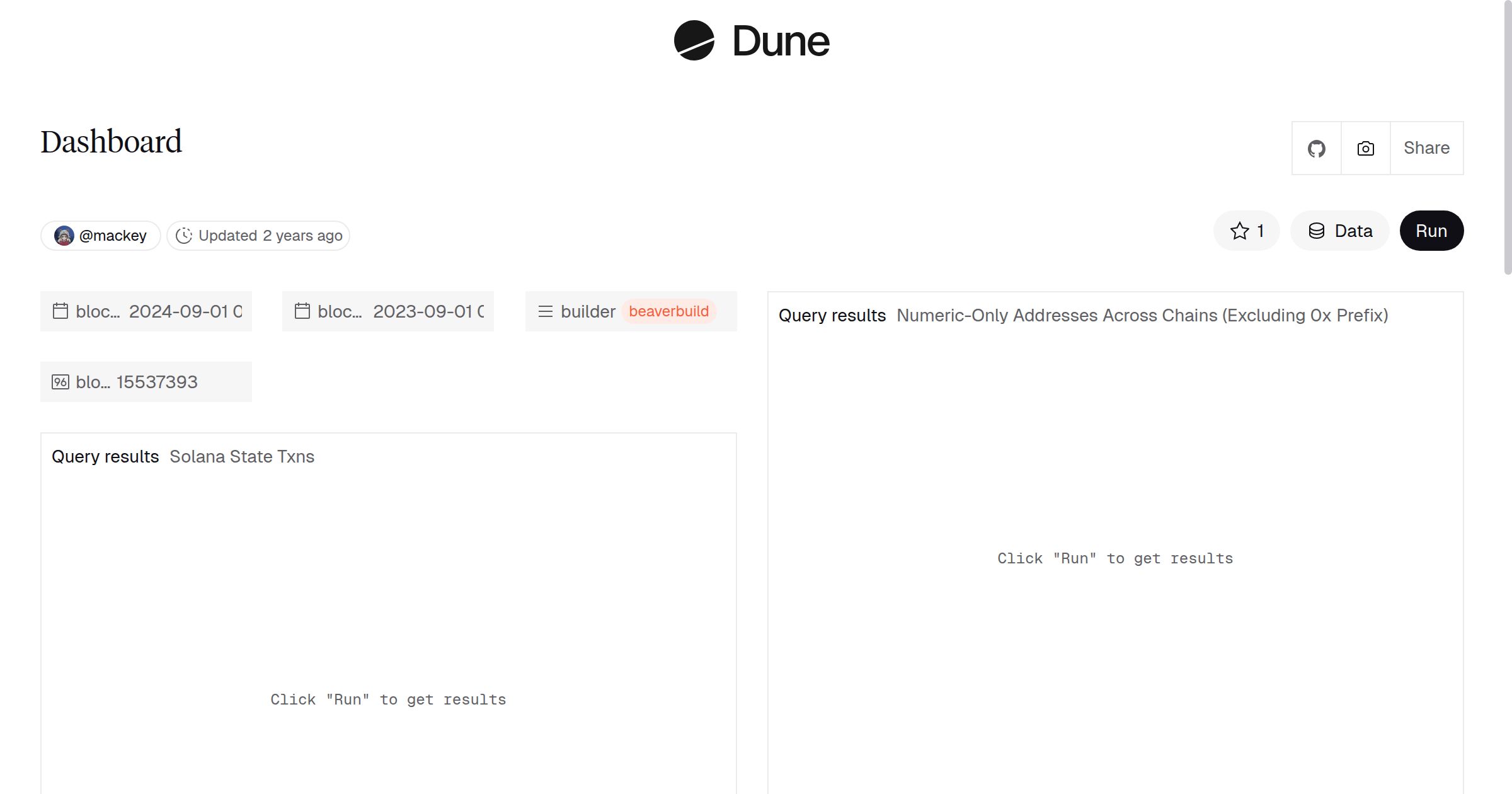 Dashboard | Dune