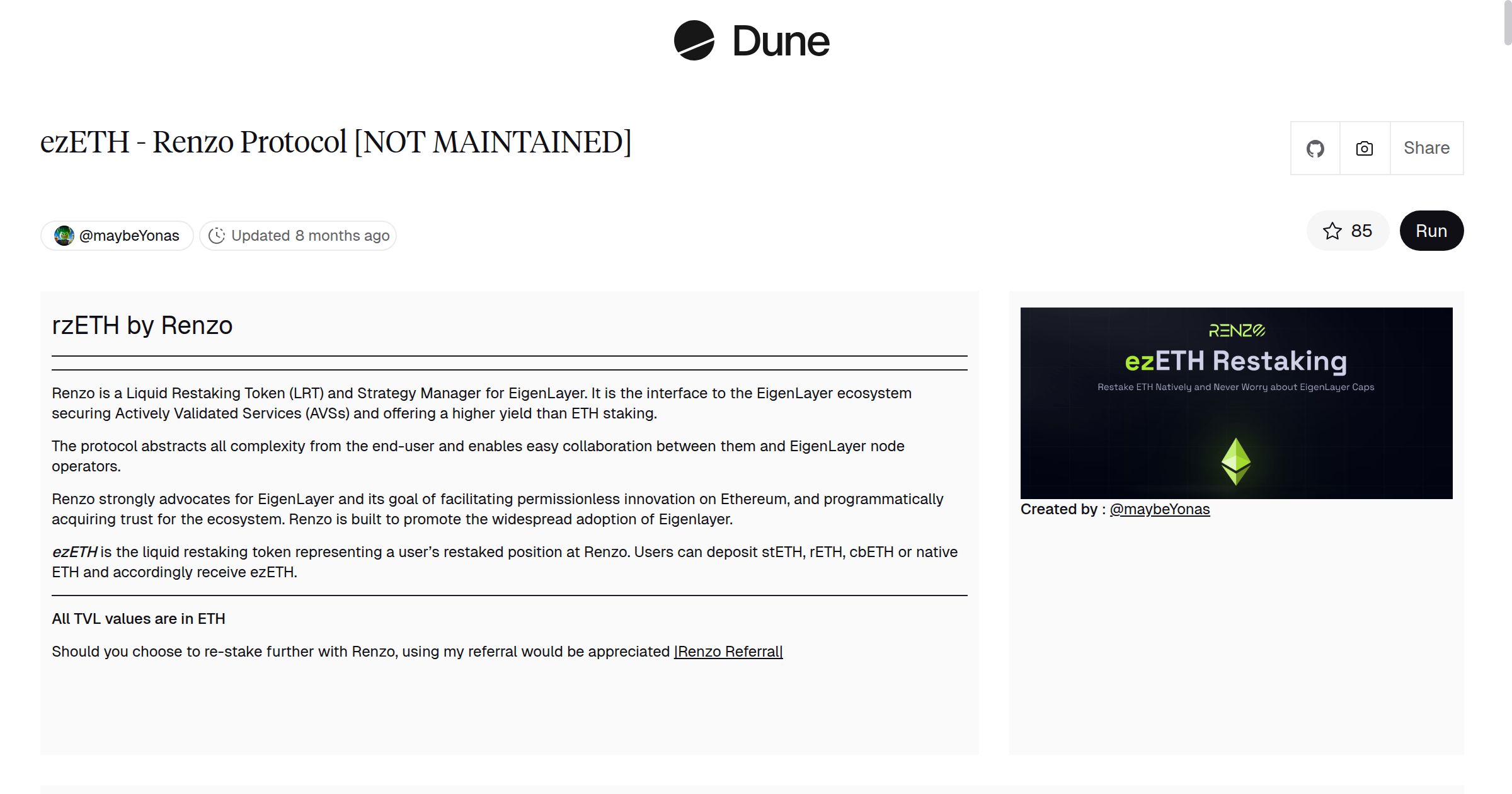ezETH - Renzo Protocol [NOT MAINTAINED]