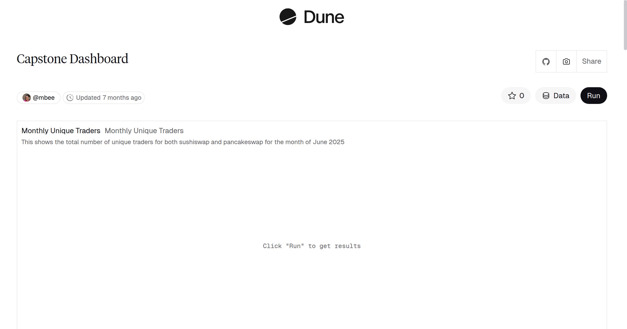 Capstone Dashboard | Dune