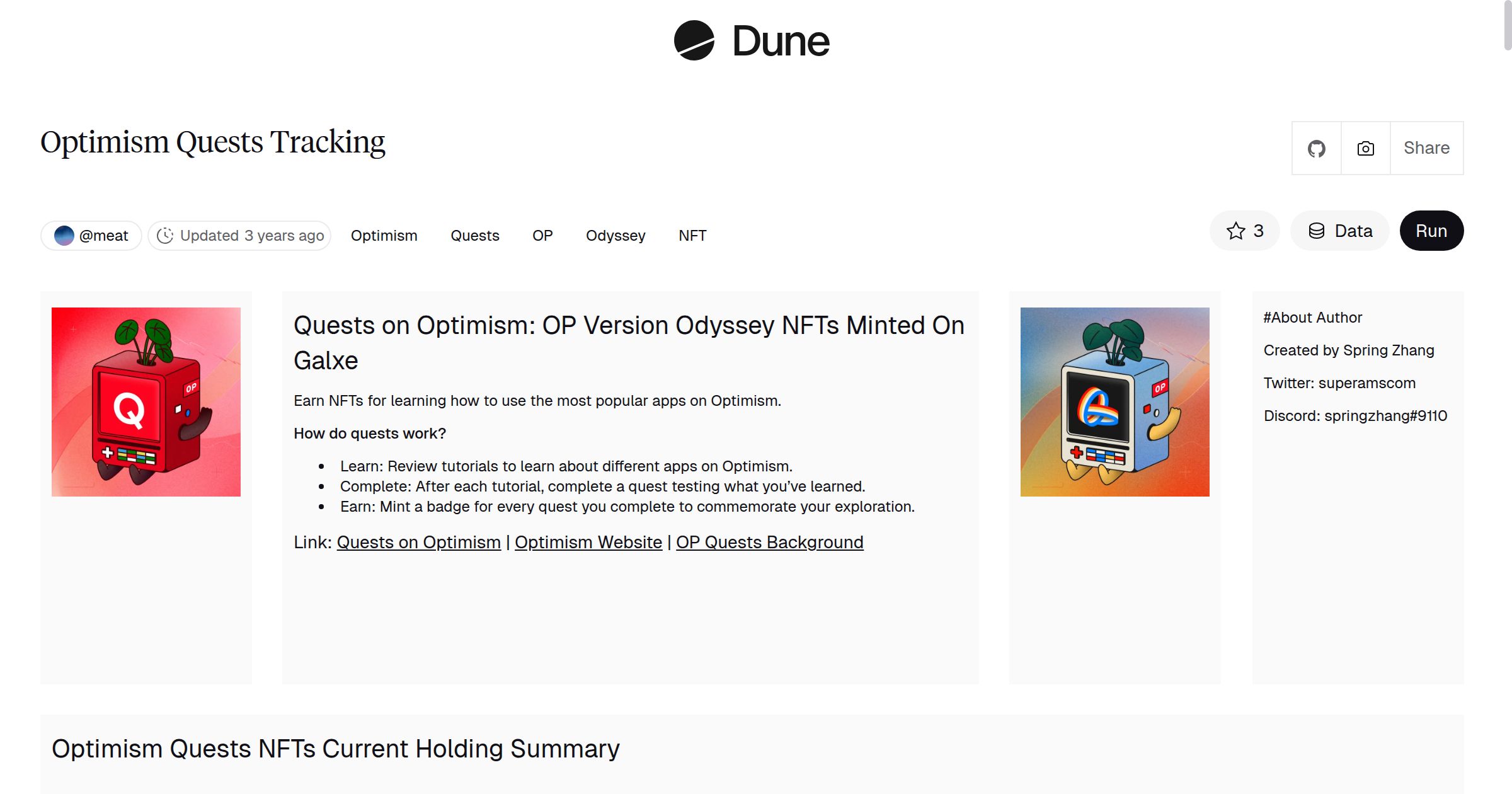 Optimism Quests Tracking