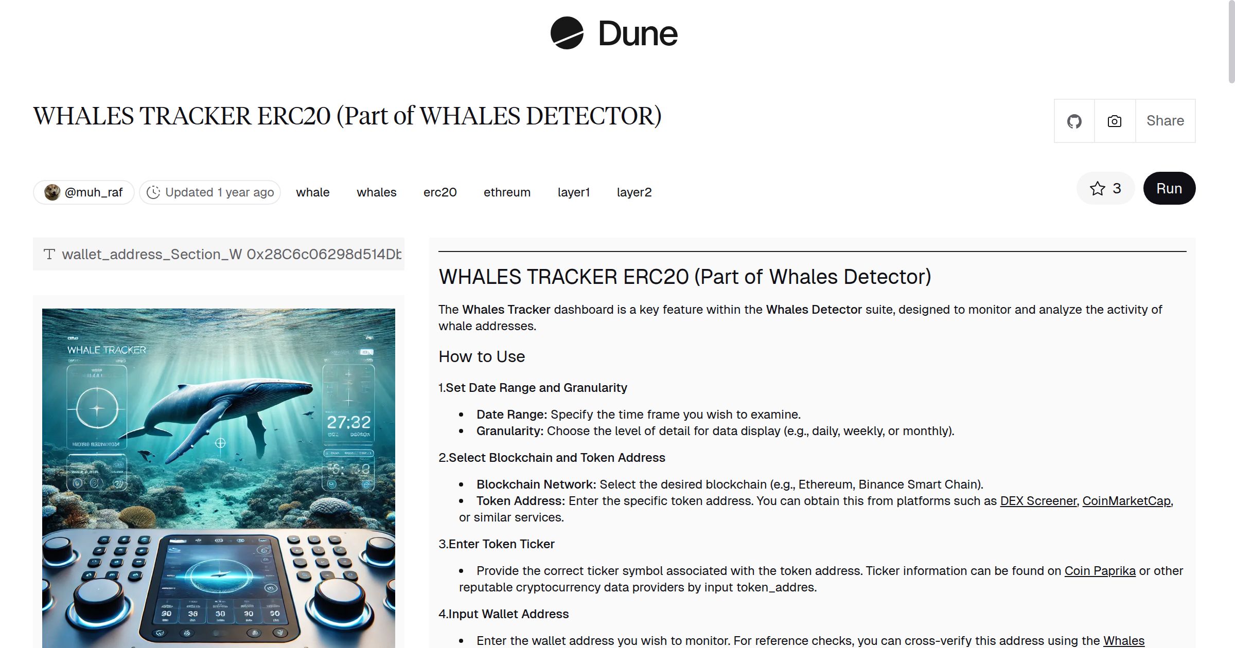 WHALES TRACKER ERC20 (Part of WHALES DETECTOR)