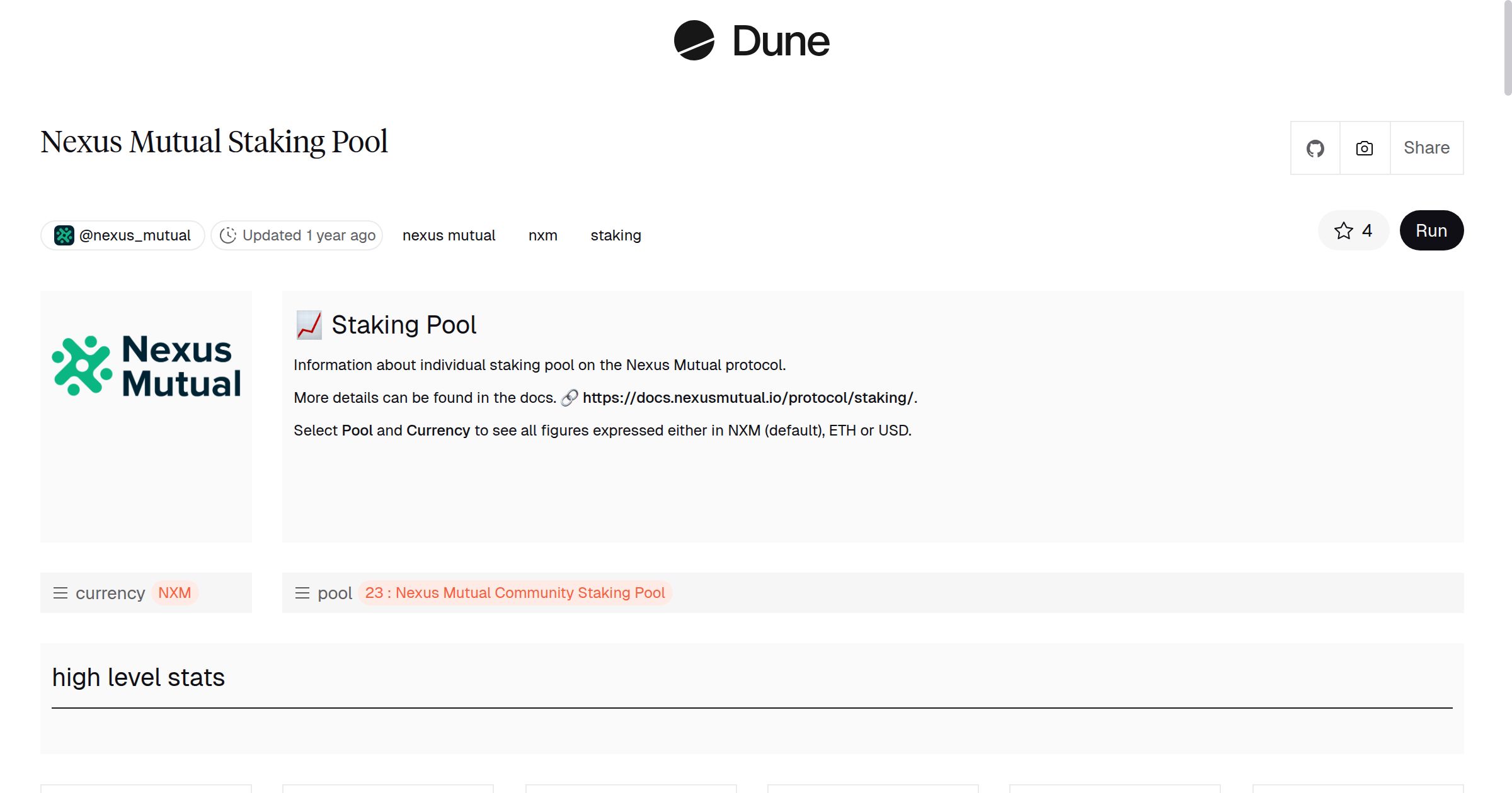 Nexus Mutual Staking Pool