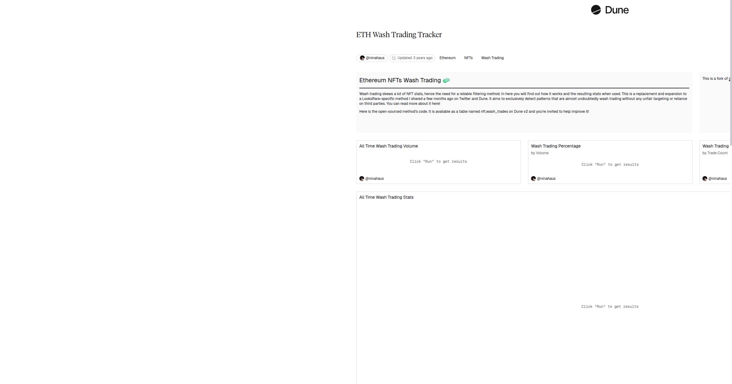 ETH Wash Trading Tracker