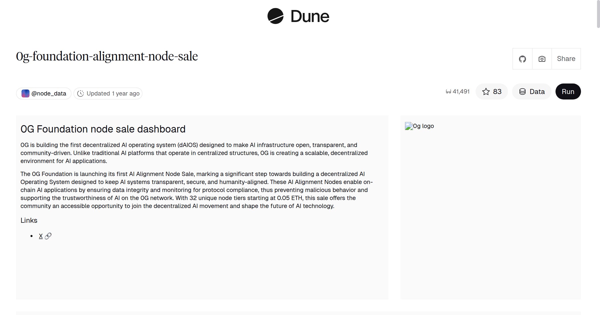 0g Foundation Alignment Node Sale Dune