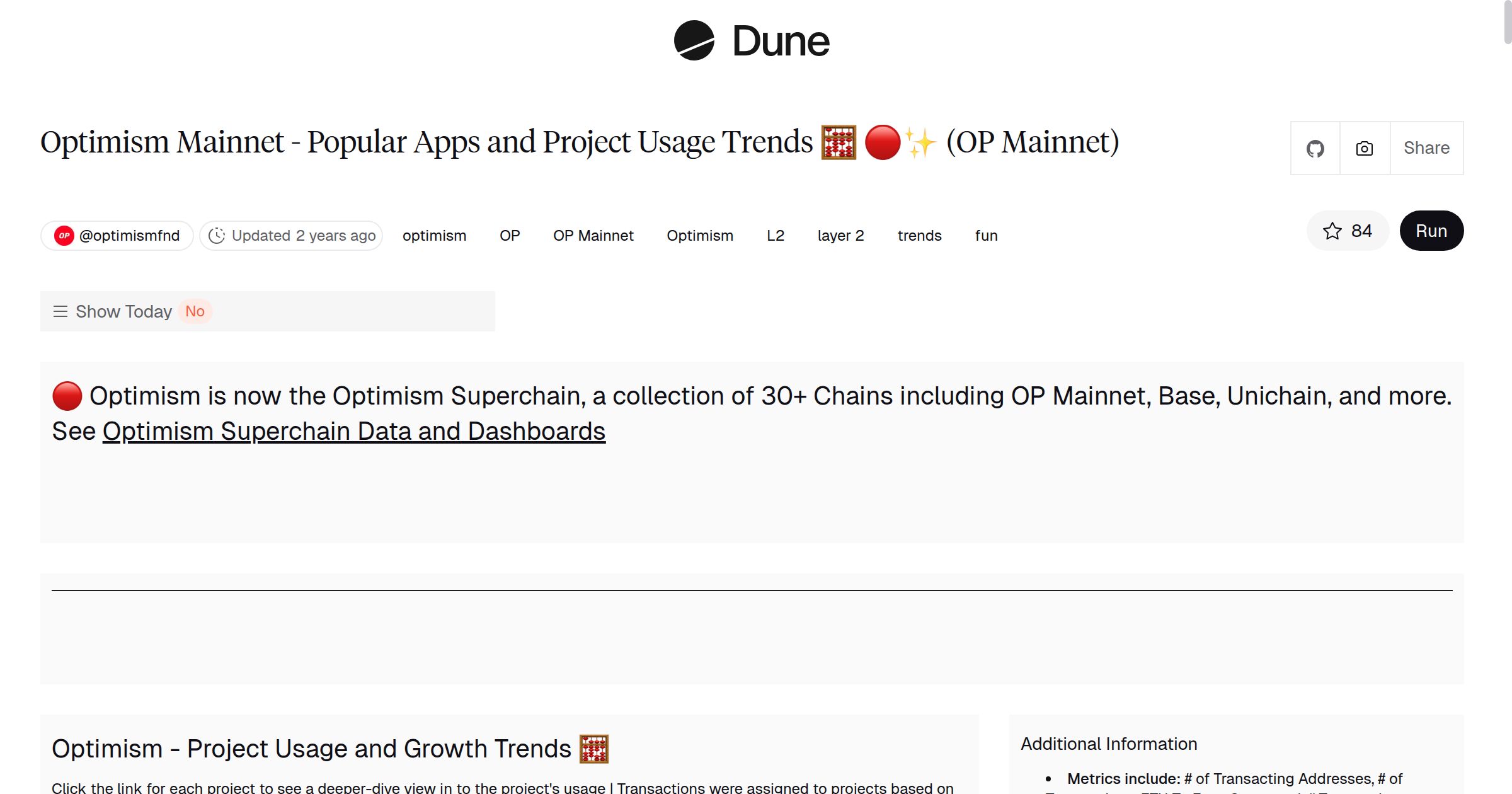 Optimism Mainnet - Popular Apps and Project Usage Trends 🧮 🔴 (OP Mainnet)