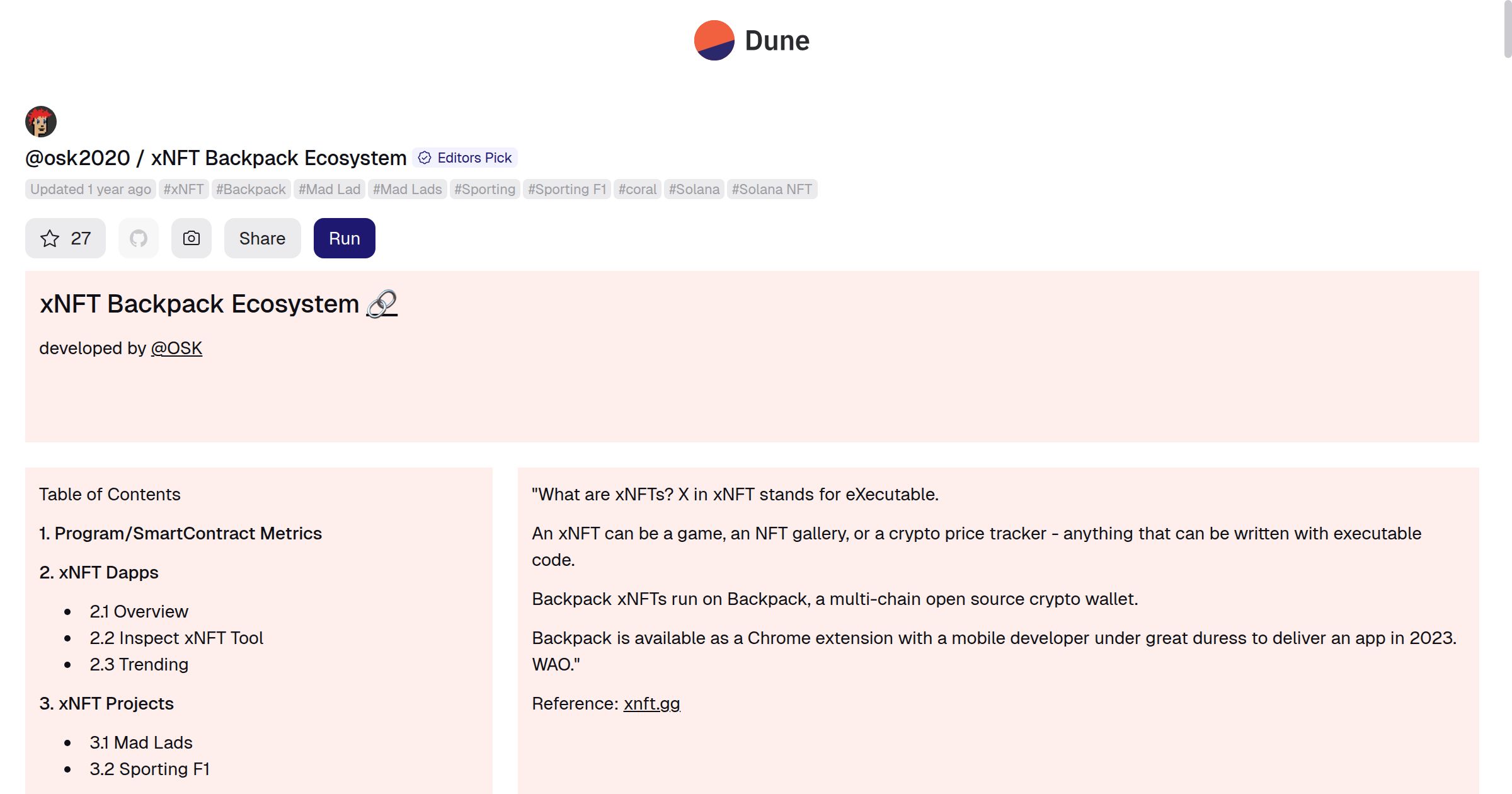 xNFT Backpack Ecosystem