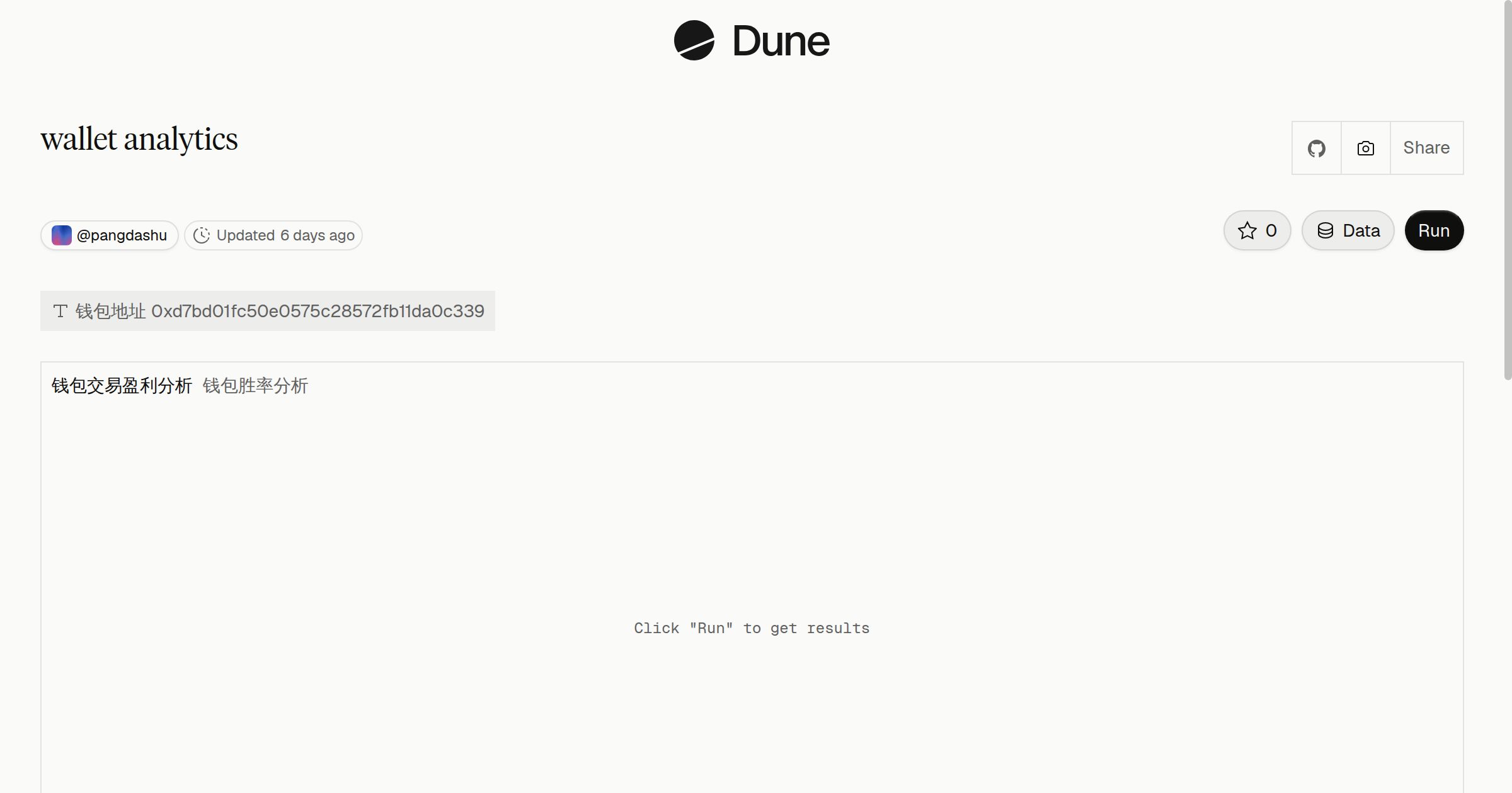 Wallet Analytics Dune