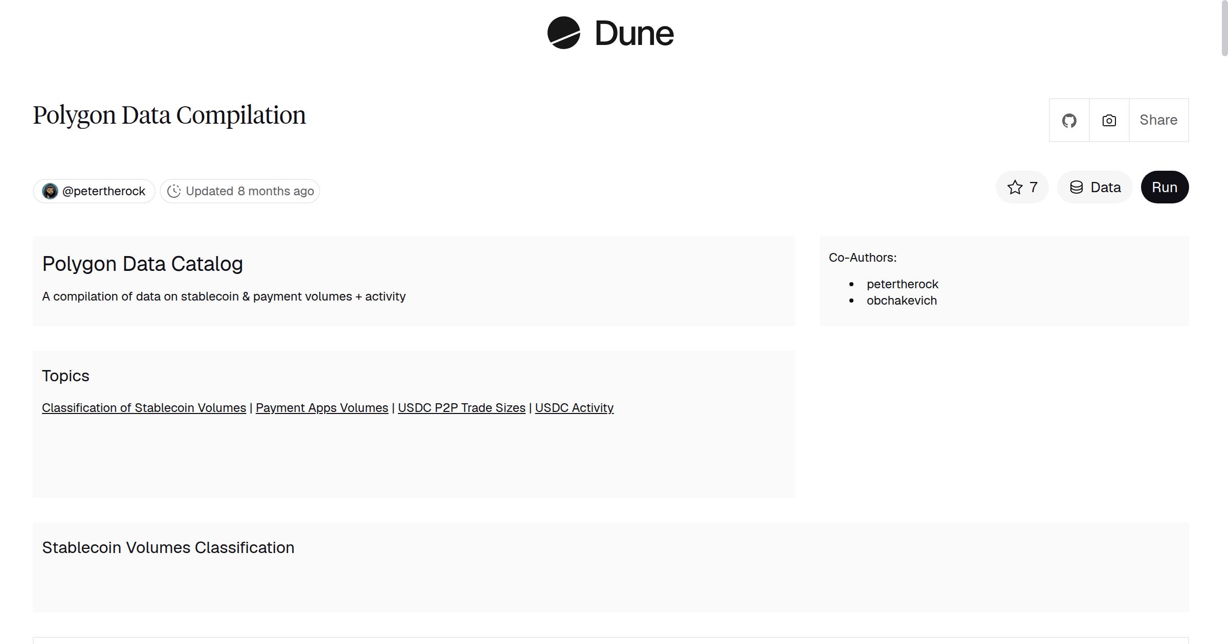 Polygon Data Compilation | Dune