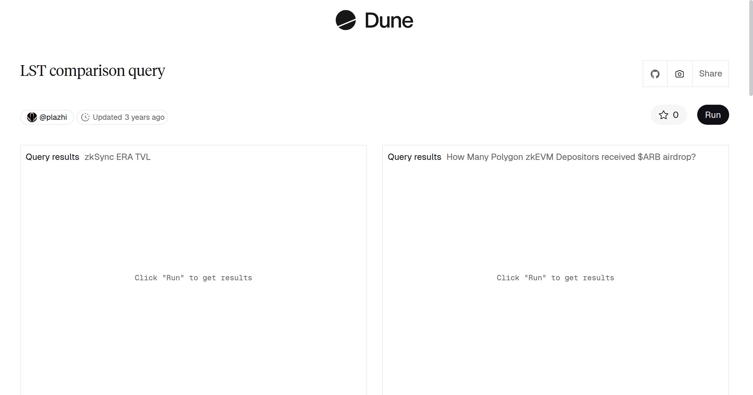 LST comparison query