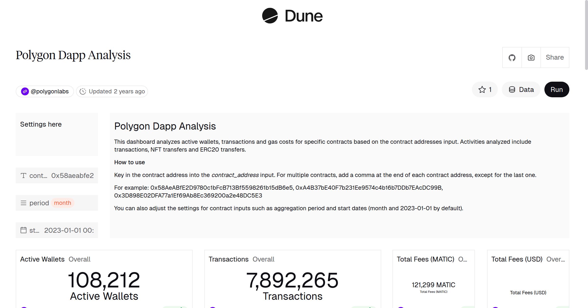 Polygon Dapp Analysis