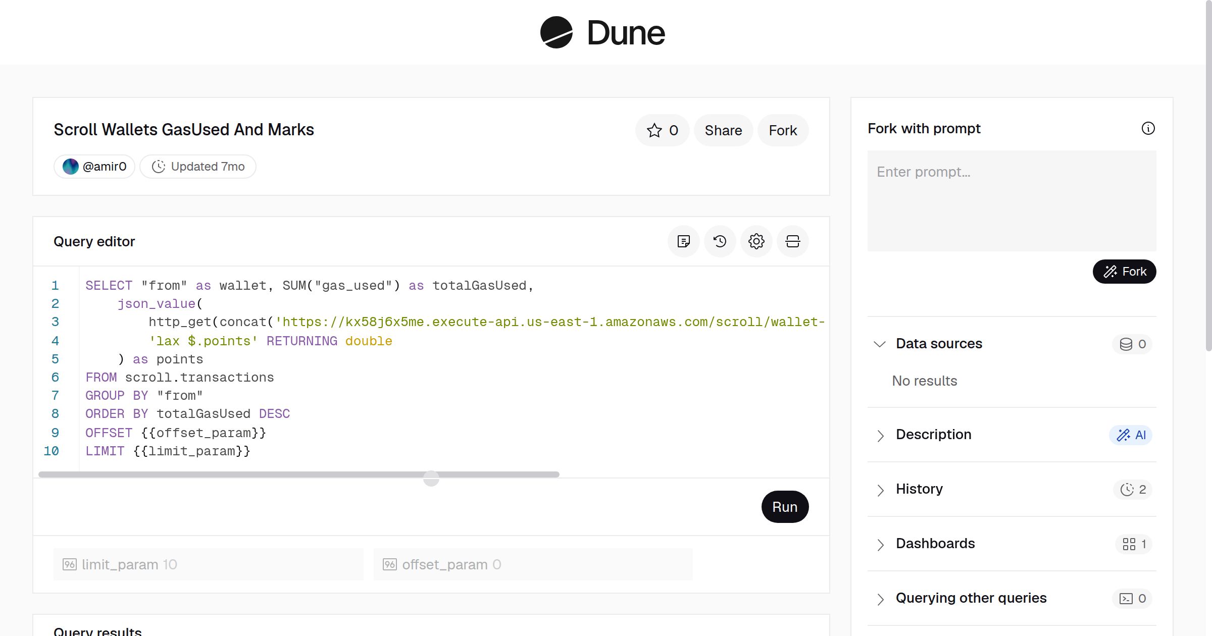 Scroll Wallets GasUsed And Marks | Dune