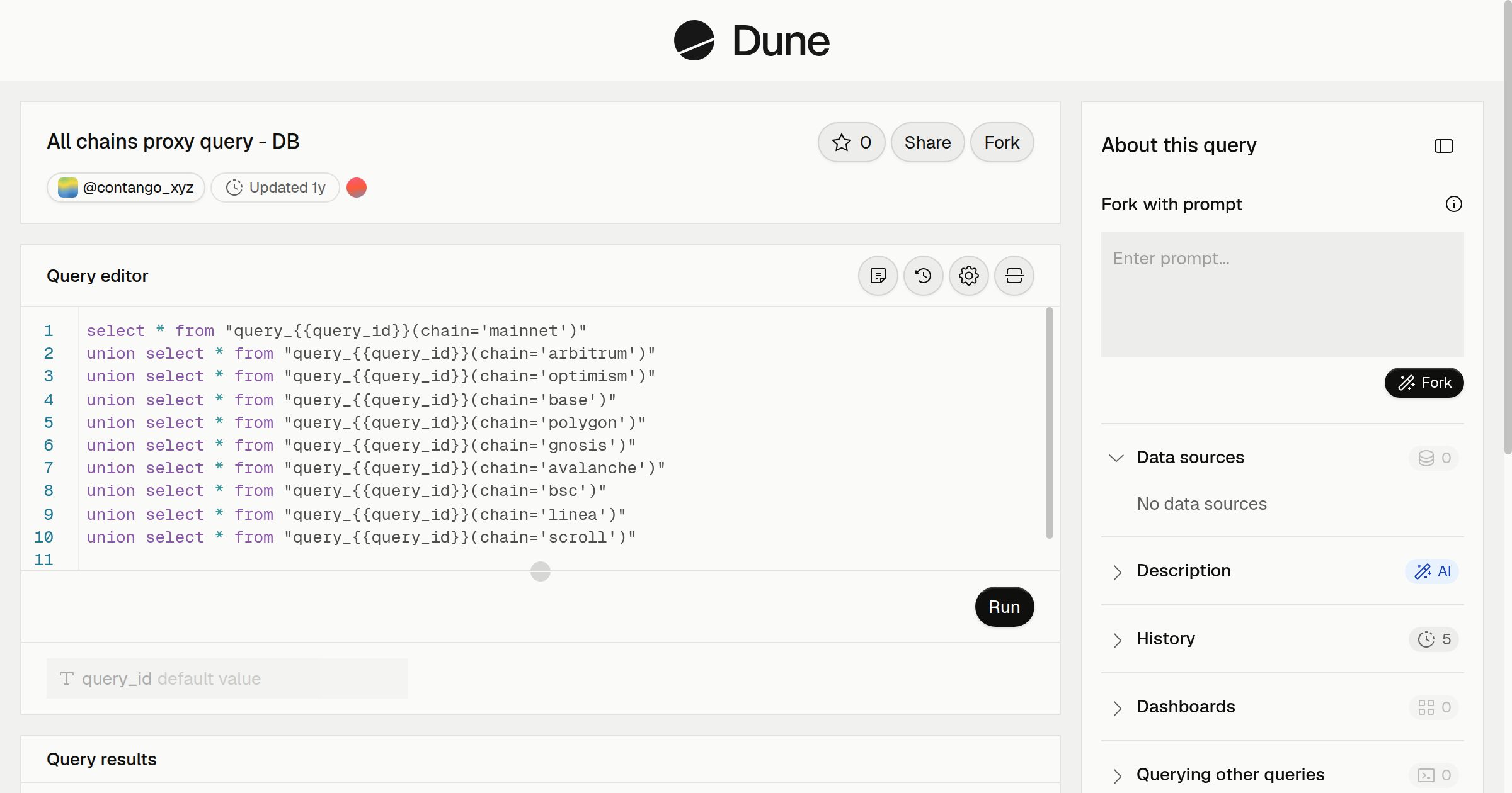 All chains proxy query - DB | Dune