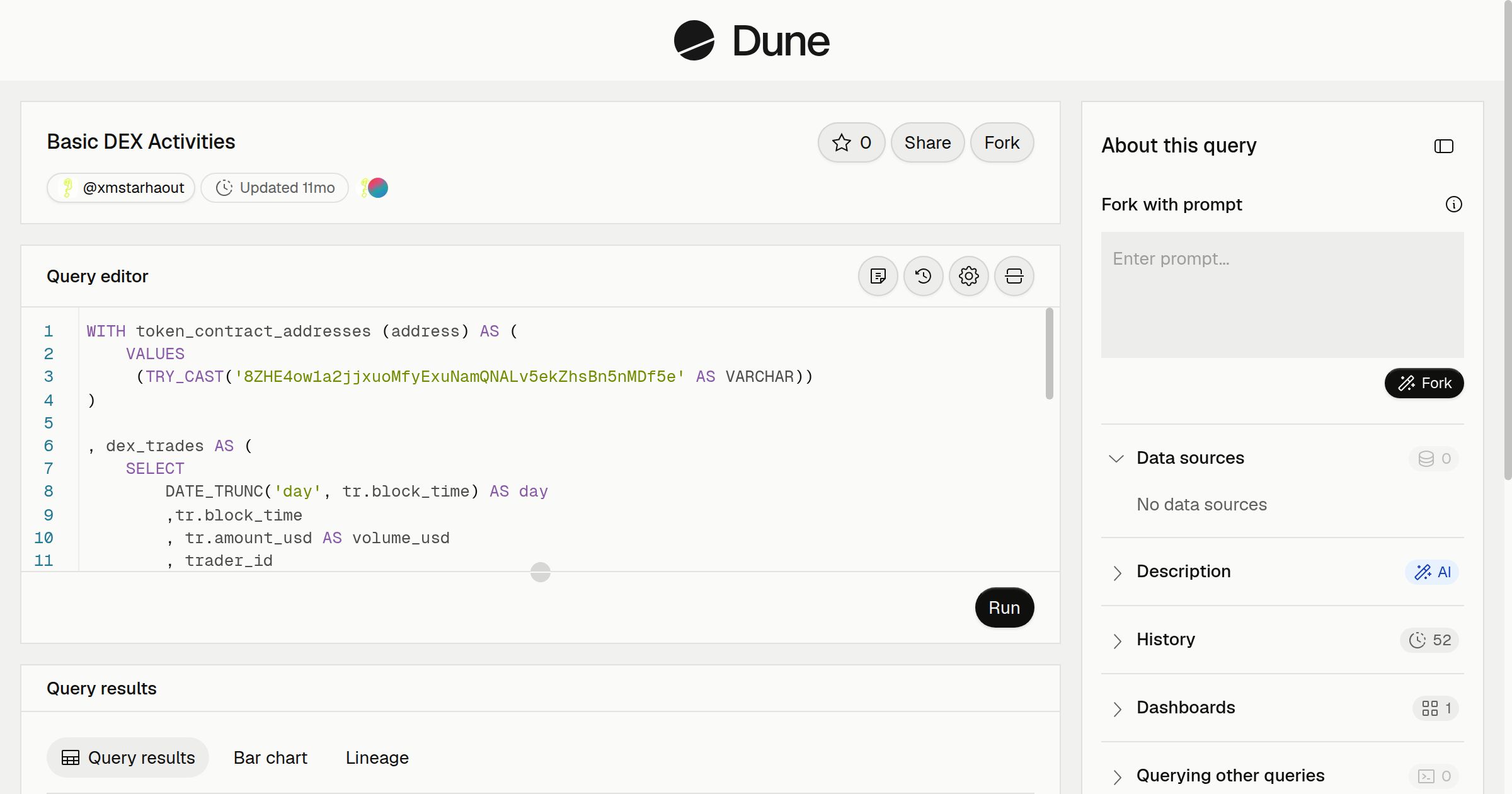 Basic DEX Activities | Dune