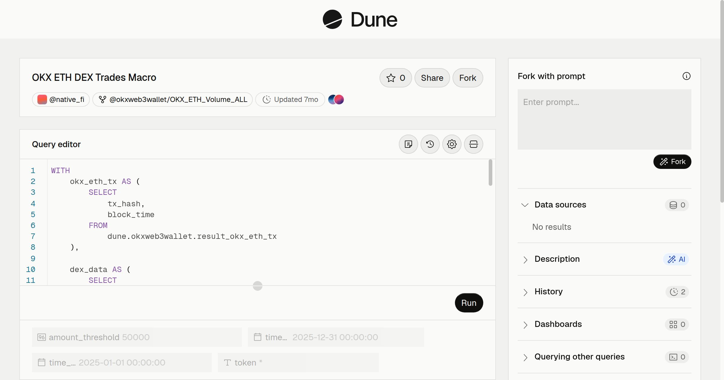 OKX ETH DEX Trades Macro | Dune