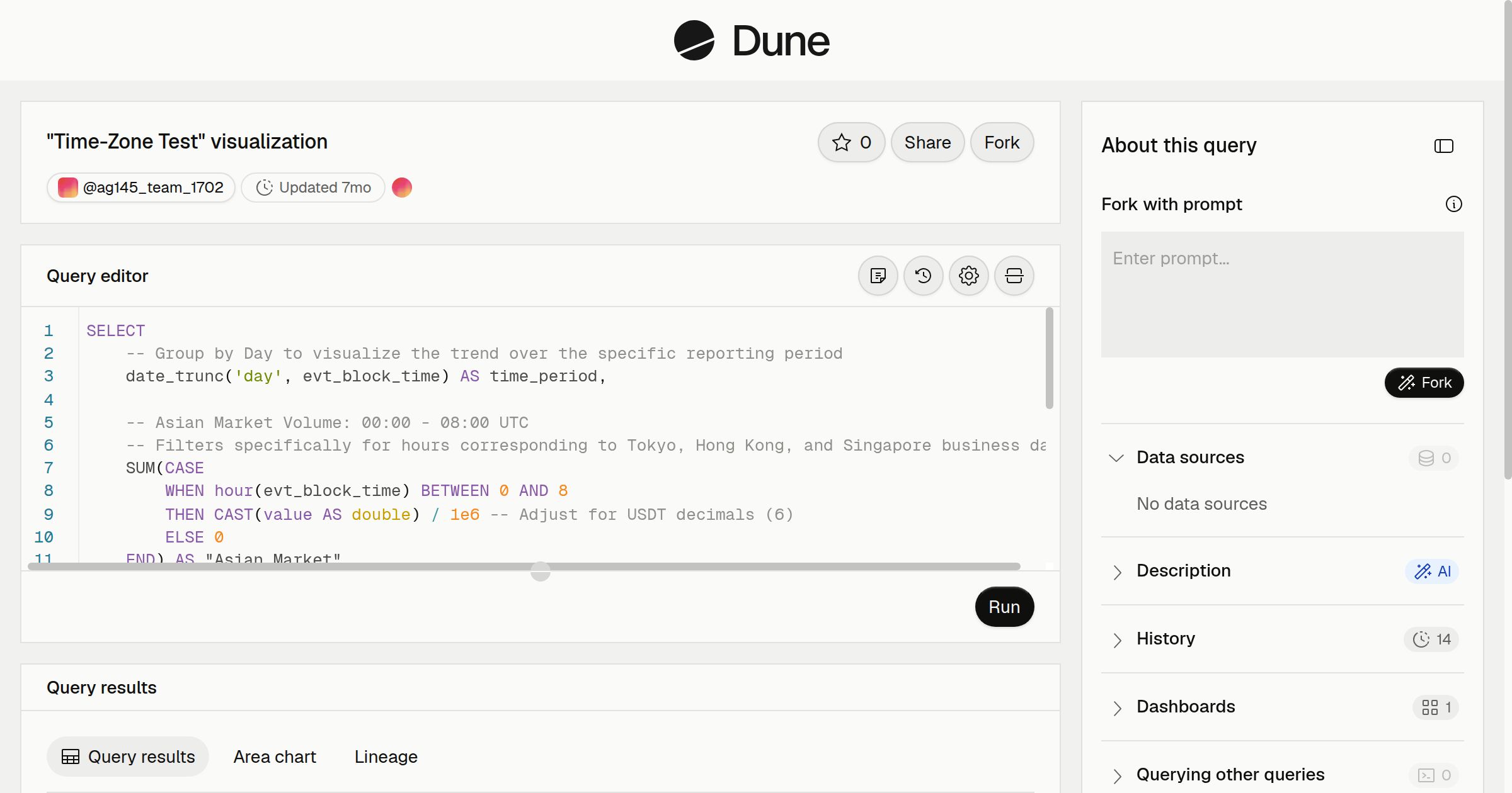 "Time-Zone Test" visualization | Dune