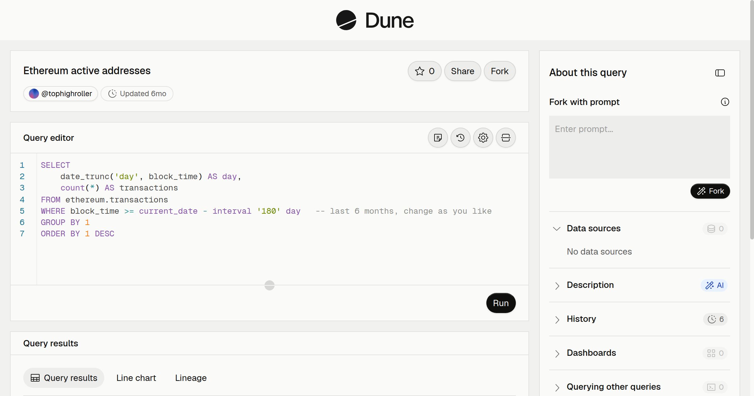 Ethereum active addresses | Dune