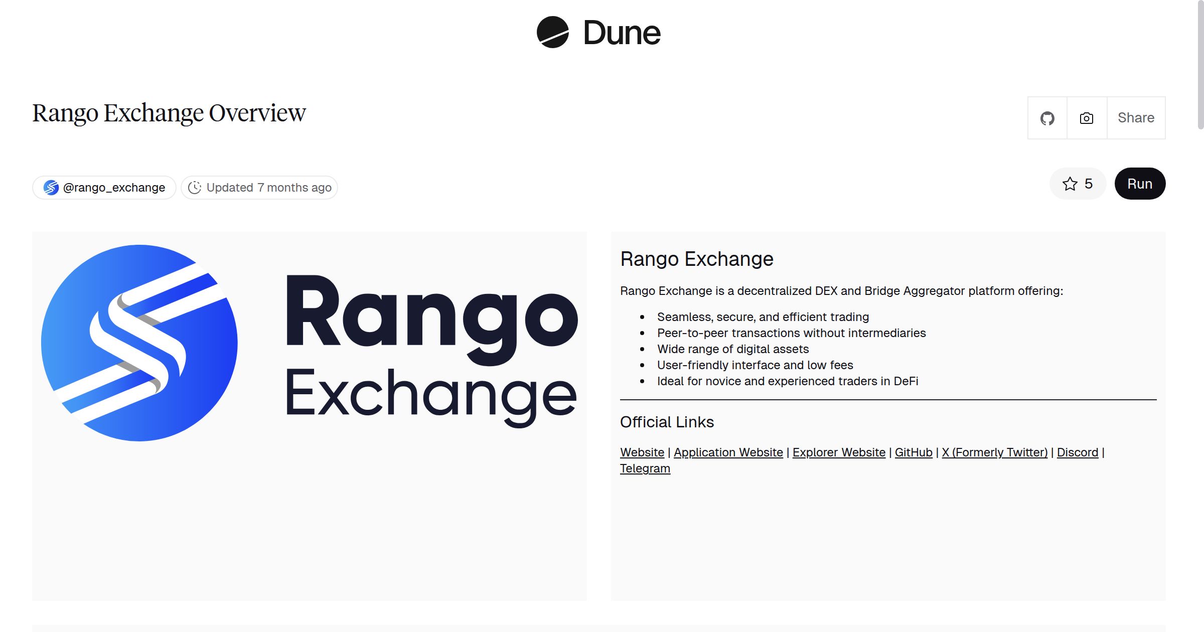 Rango Exchange Overview