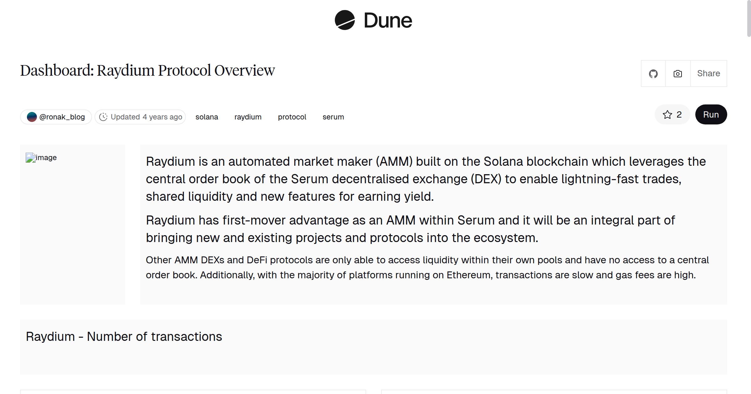 Dashboard: Raydium Protocol Overview