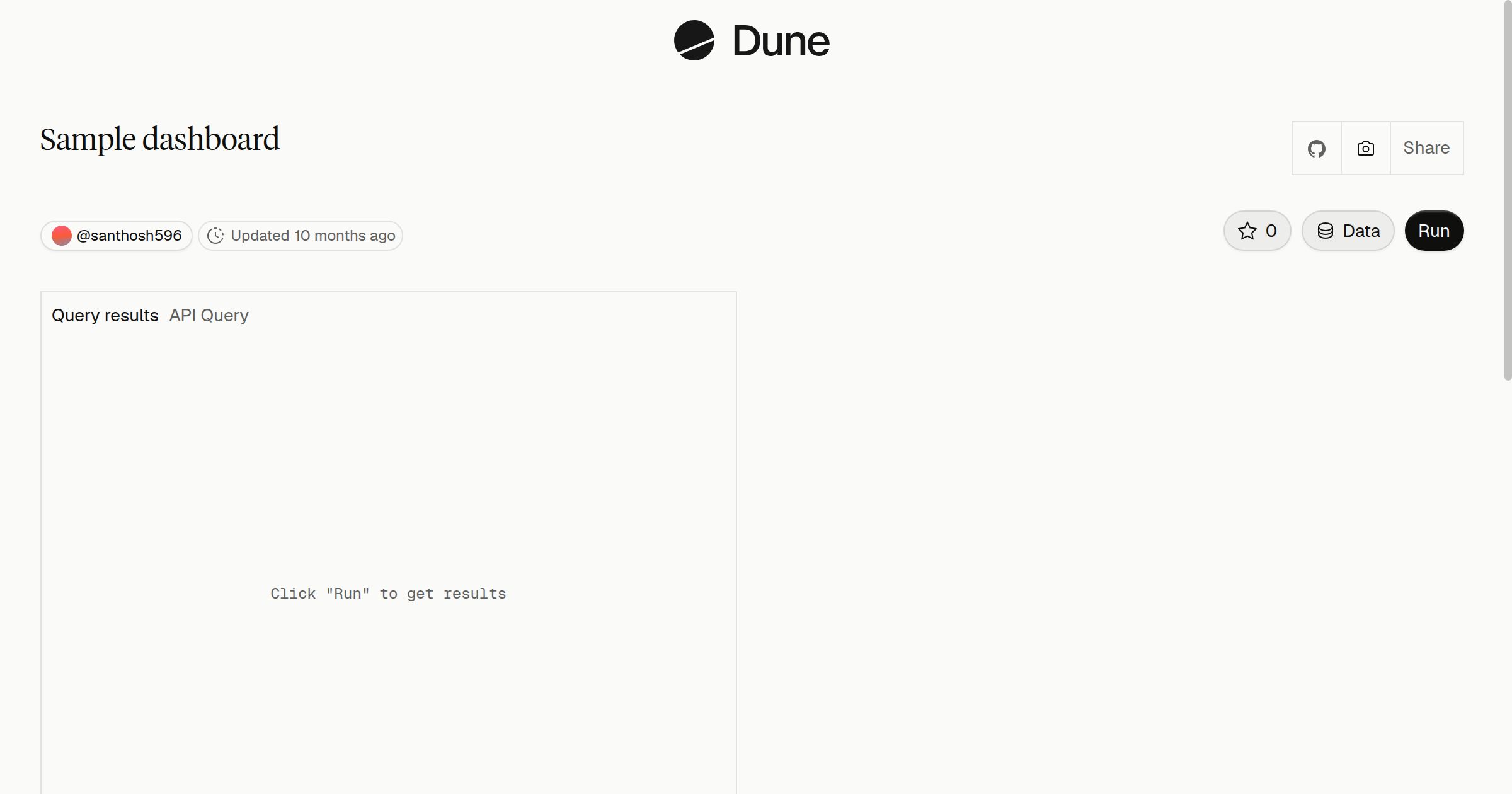 Sample dashboard